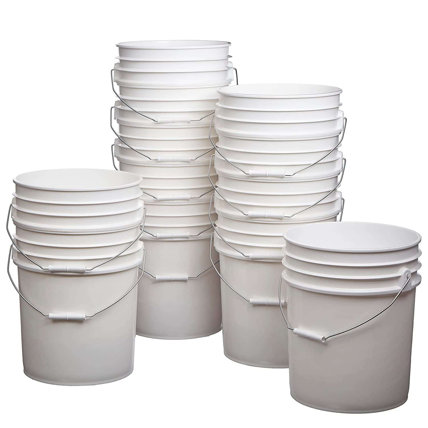 Premium 5 Gallon Bucket, HDPE, White, 12 Pack - Walmart.com