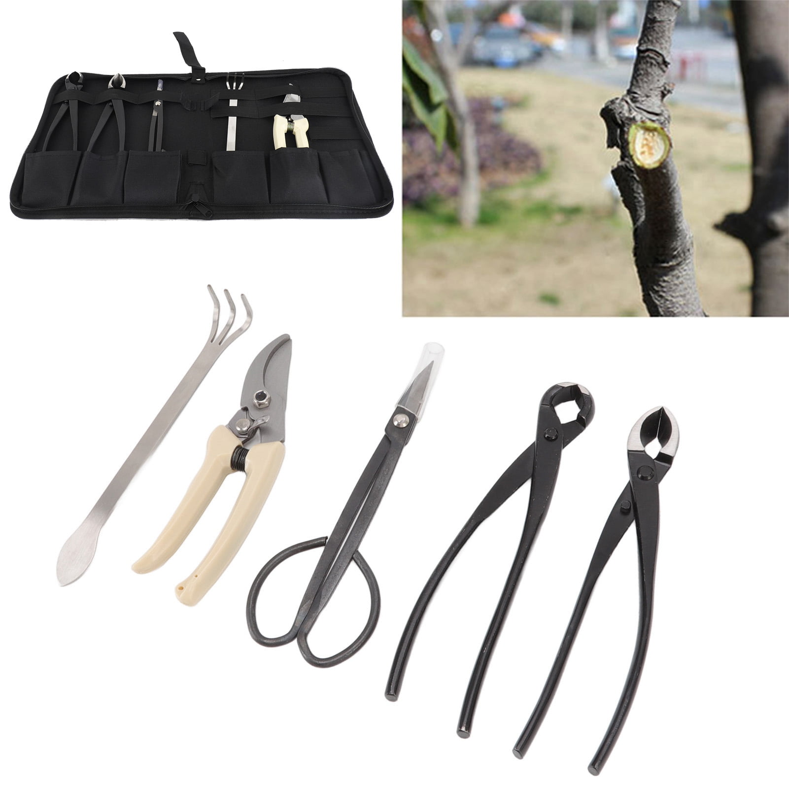 Premium 5,Piece Bonsai Tool Kit, Carbon Steel Pruning Shears, Scissors ...