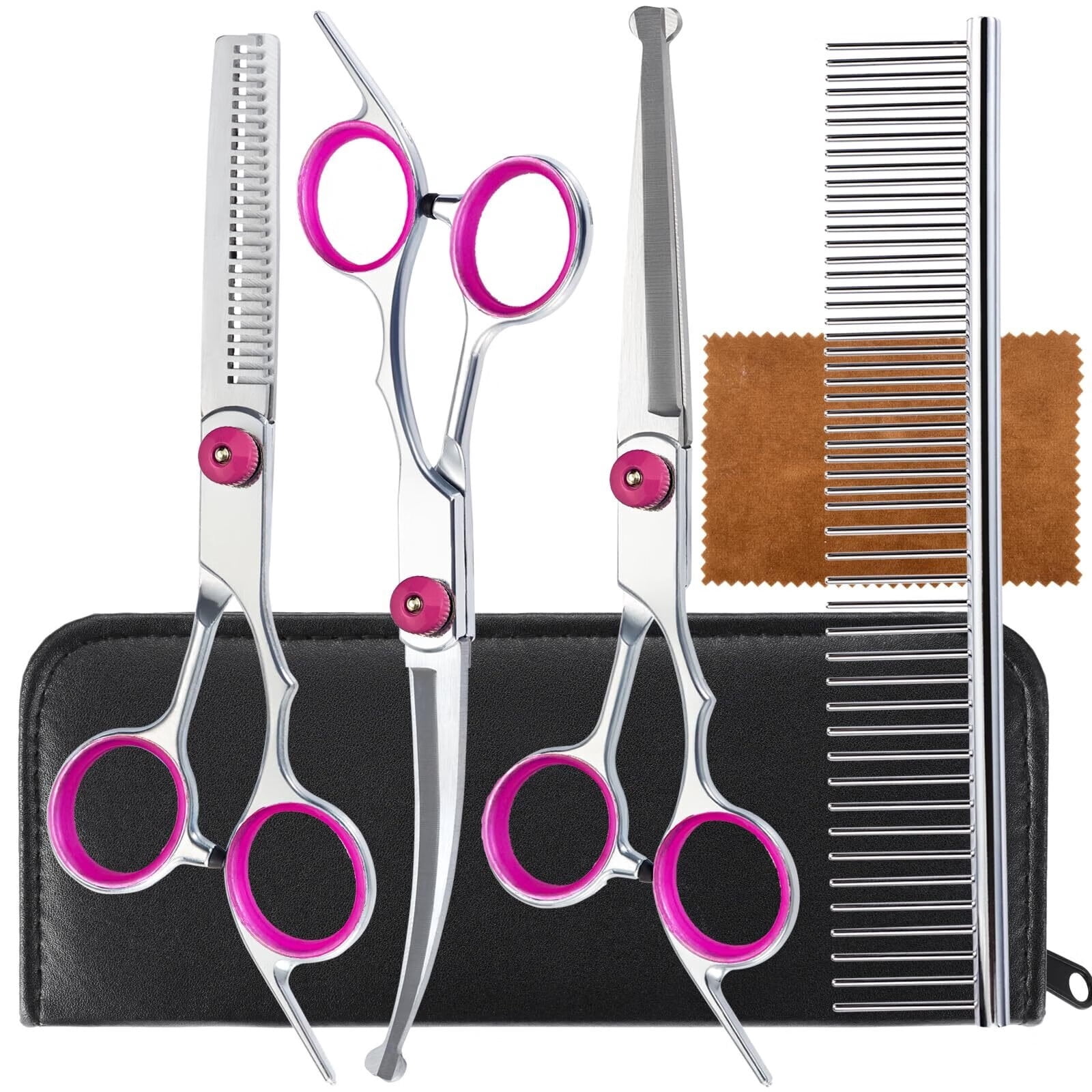 Premium 5-in-1 Dog Grooming Scissors,Professional Dog Scissors for ...