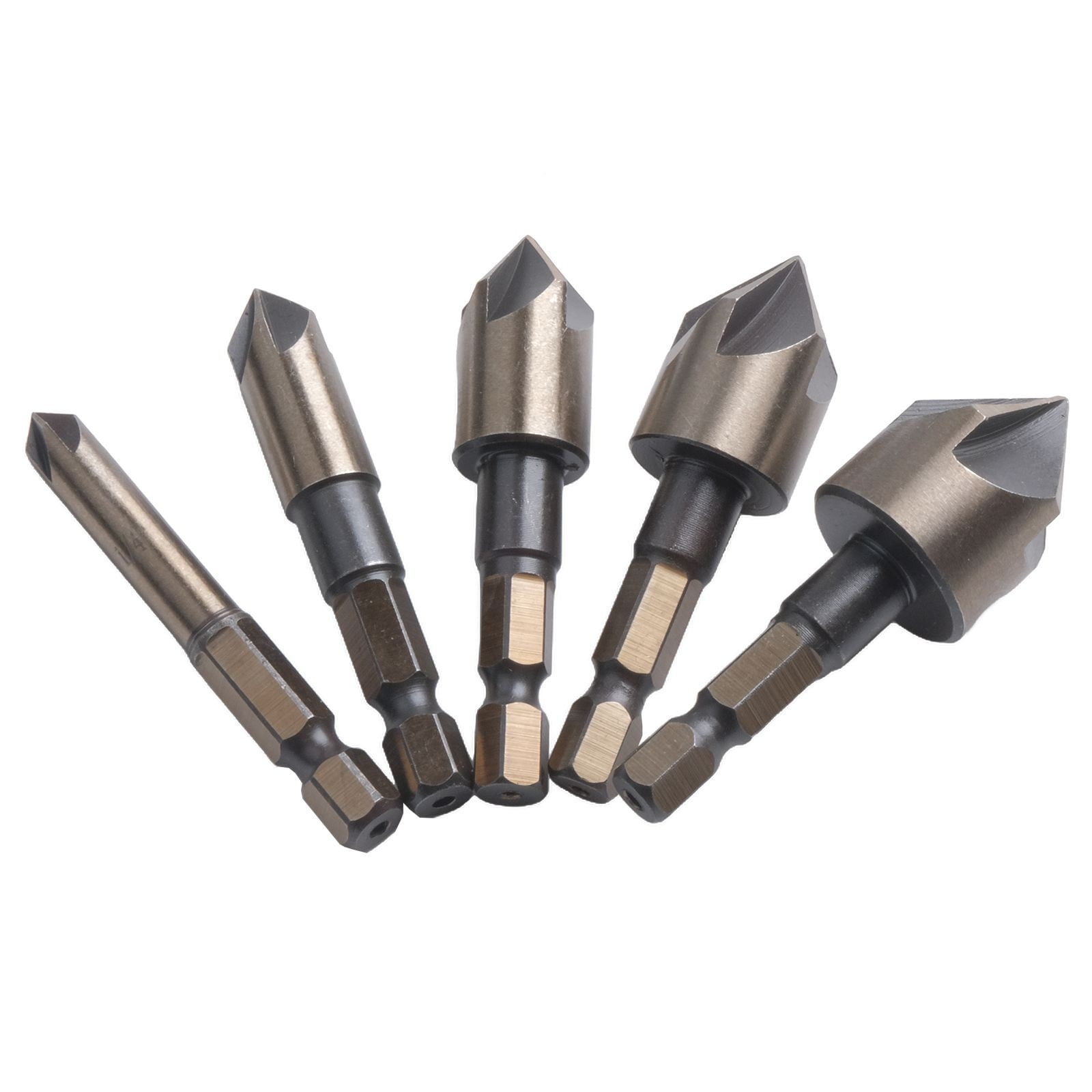 5set Countersink Drill Bits With Box 5 Flute Counter Sink Drill Bits ...