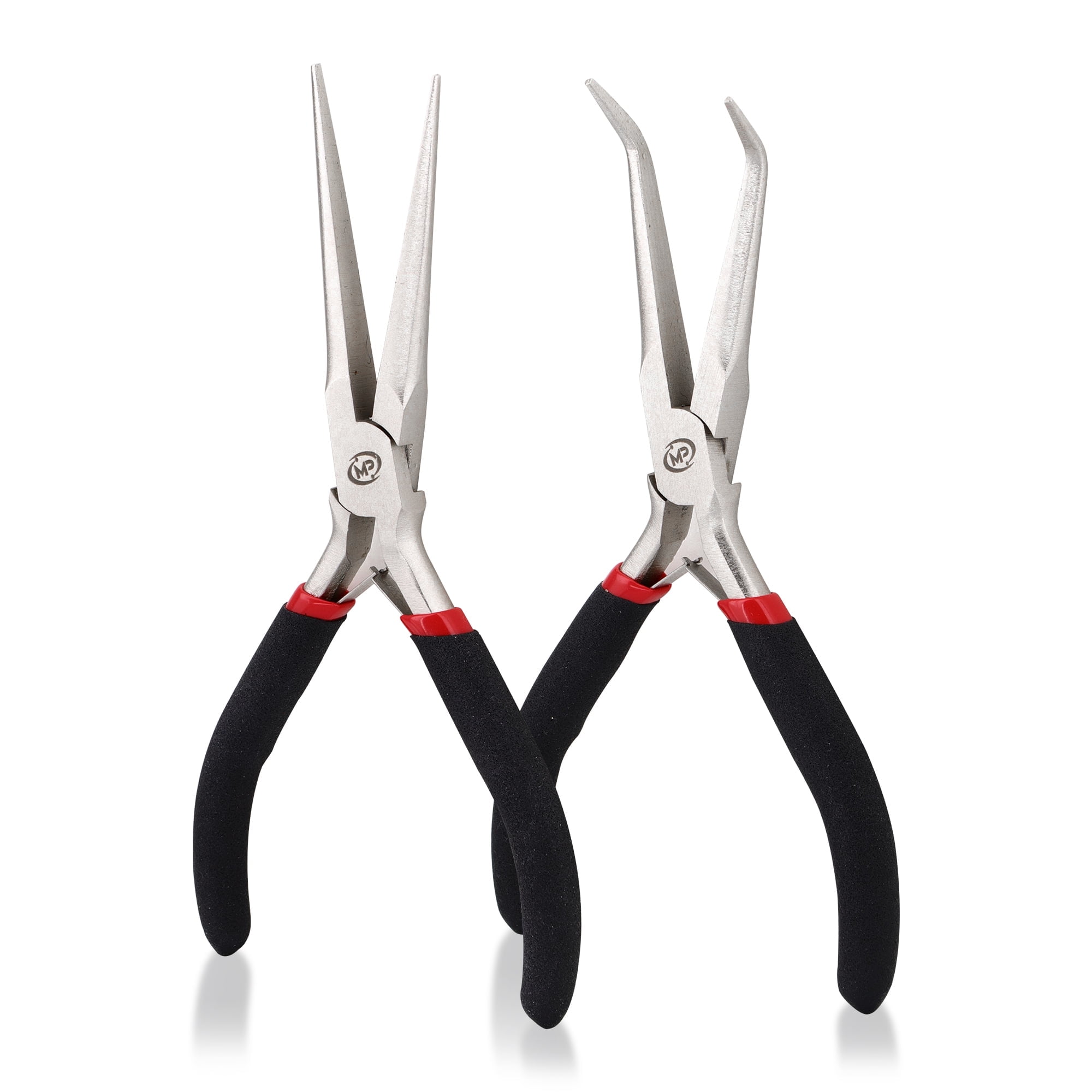 Premium 6 Inch Mini Needle Nose Pliers Set - 2 PCs Bent and Straight ...