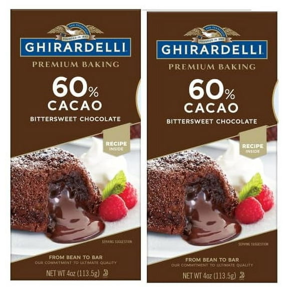 Premium 60% Cacao Bittersweet Chocolate Baking Bar (Pack Of 2 Boxes) 4 ...