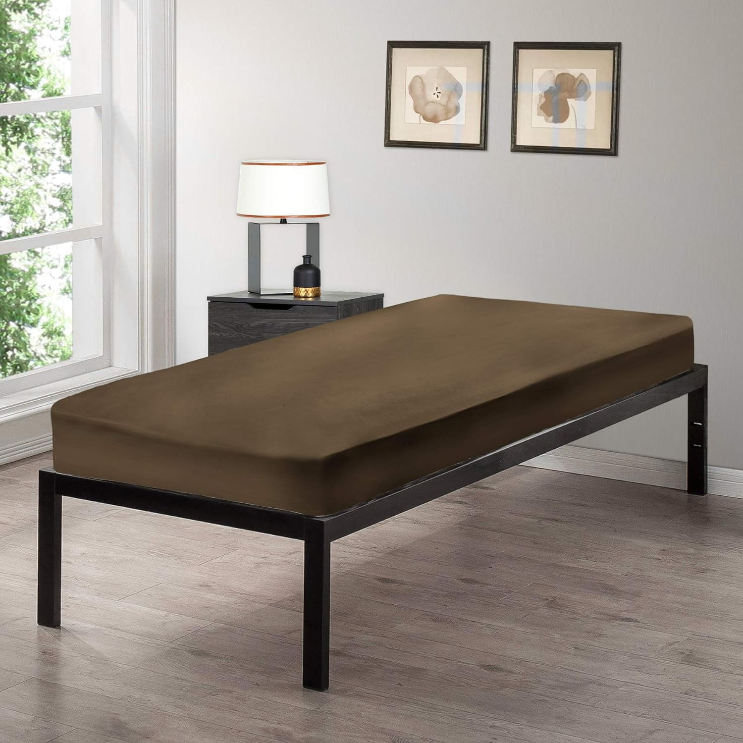 Premium 600-TC Pima Cotton Fitted Sheet for Cot Bed (25" x 75") 1-PC, 4 ...