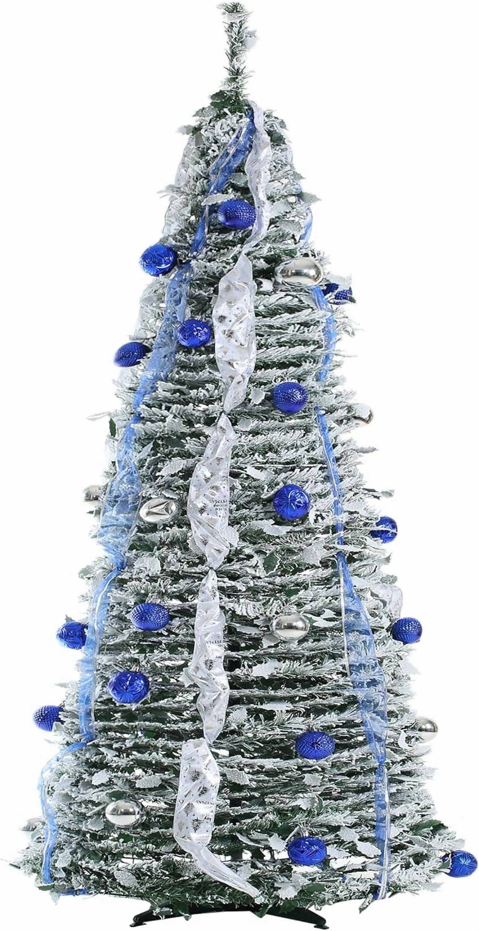 Premium 6ft Artificial Pre-Decorated Lighted Popup Christmas Tree with ...