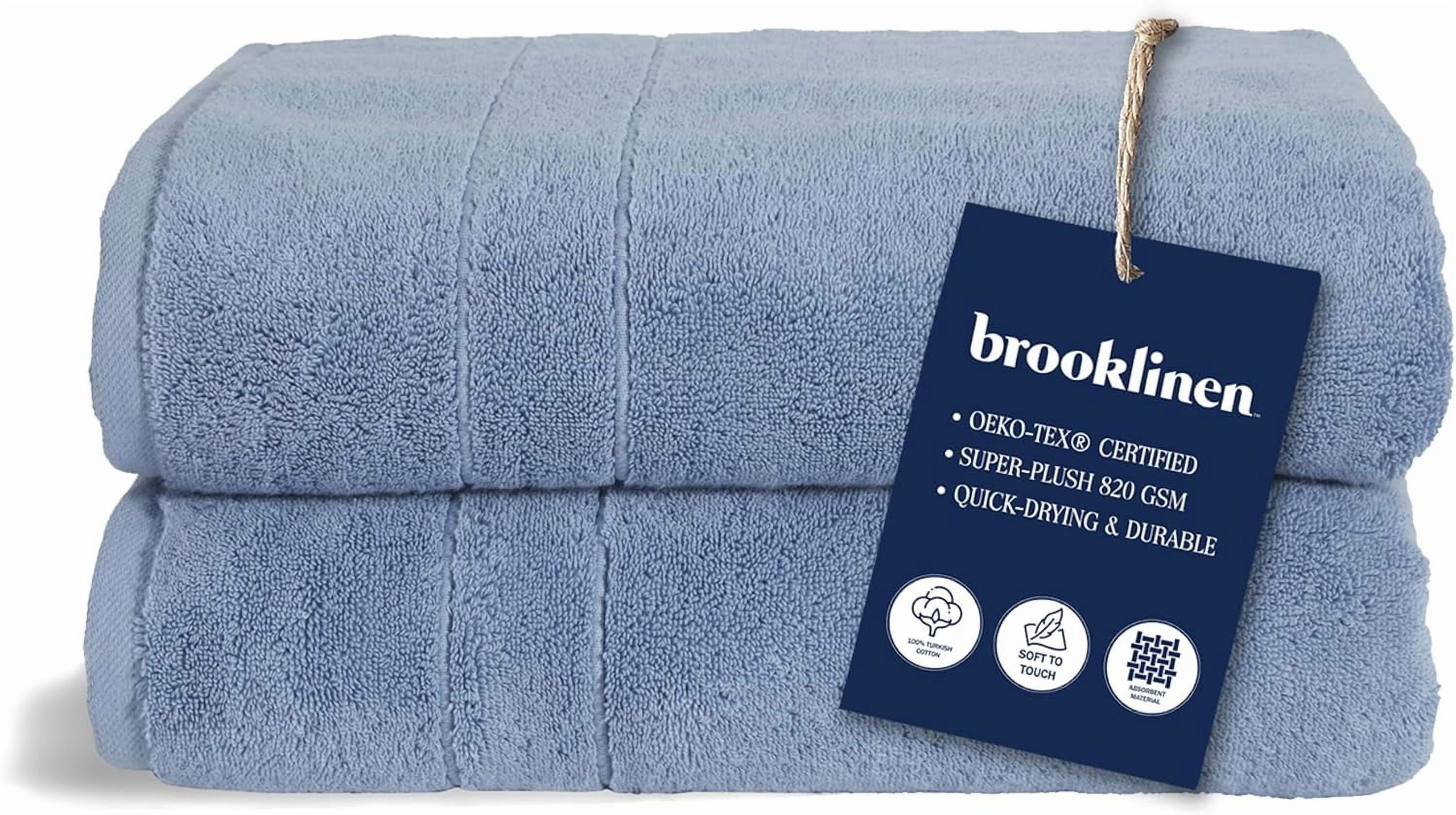 Premium 820 GSM Turkish Cotton Bath Towel Set of 2, Ultra-Soft Machine ...