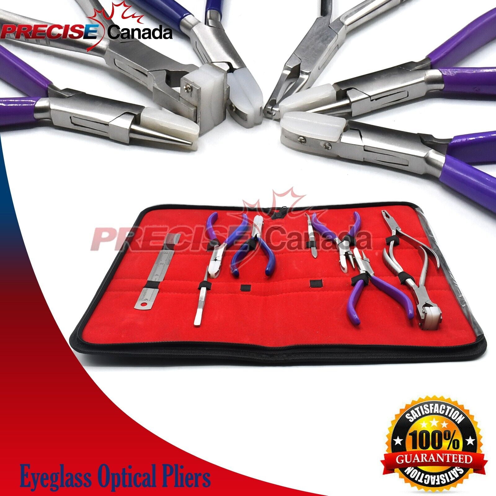 Premium 9 Eyeglass Optical ! Optician Tools Pliers Bent Nose Rimless W/ TWEEZER - Walmart.com