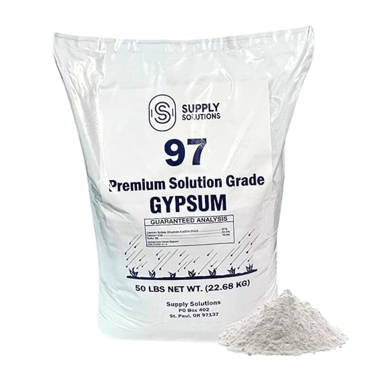 Premium 97 Grade Gypsum - Fast Acting Gypsum for Soil - Organic Sulfate ...