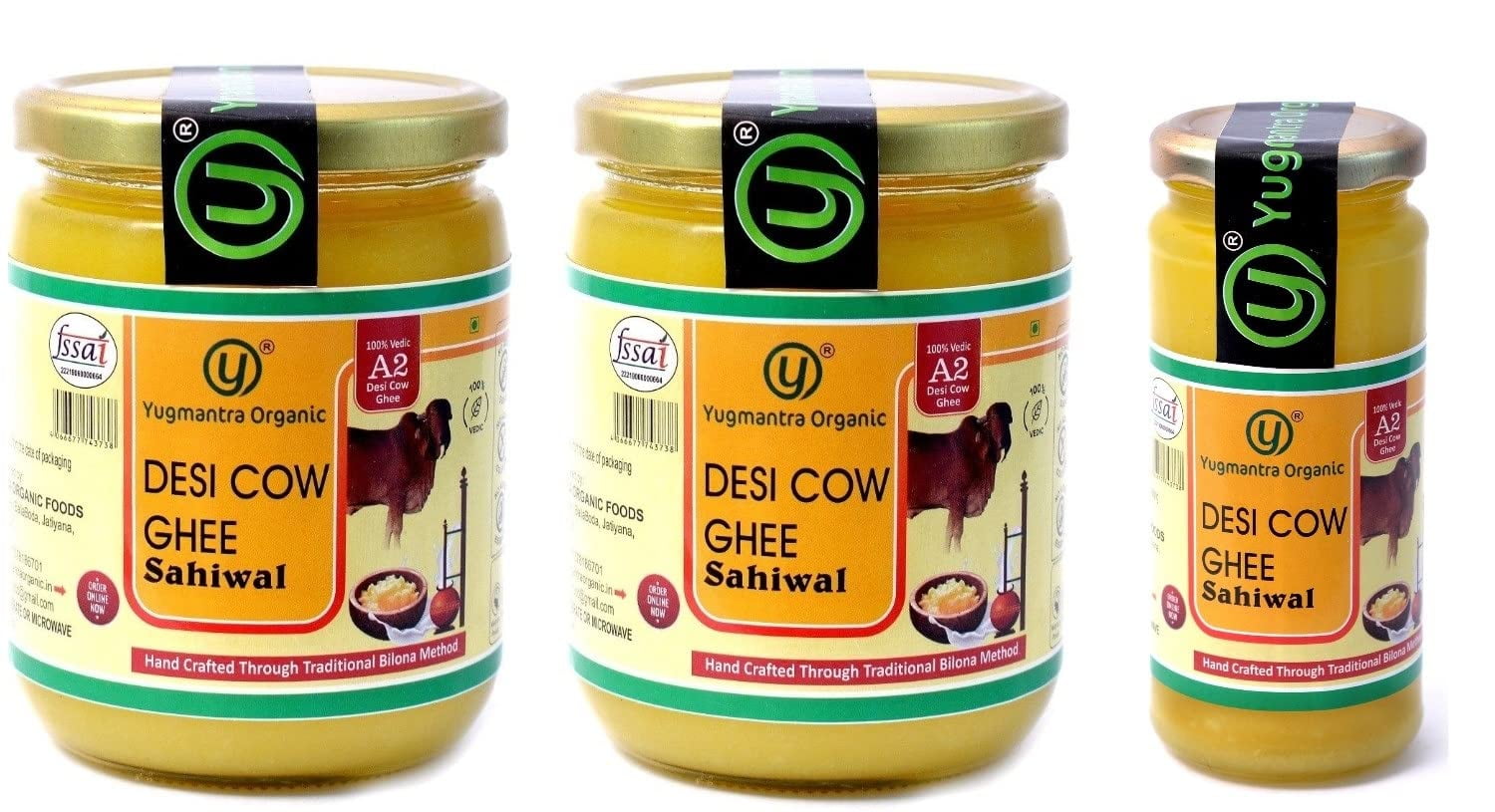 Premium A2 Danedar Desi Sahiwal Cow Ghee By Yugmantra Organic Foods ...