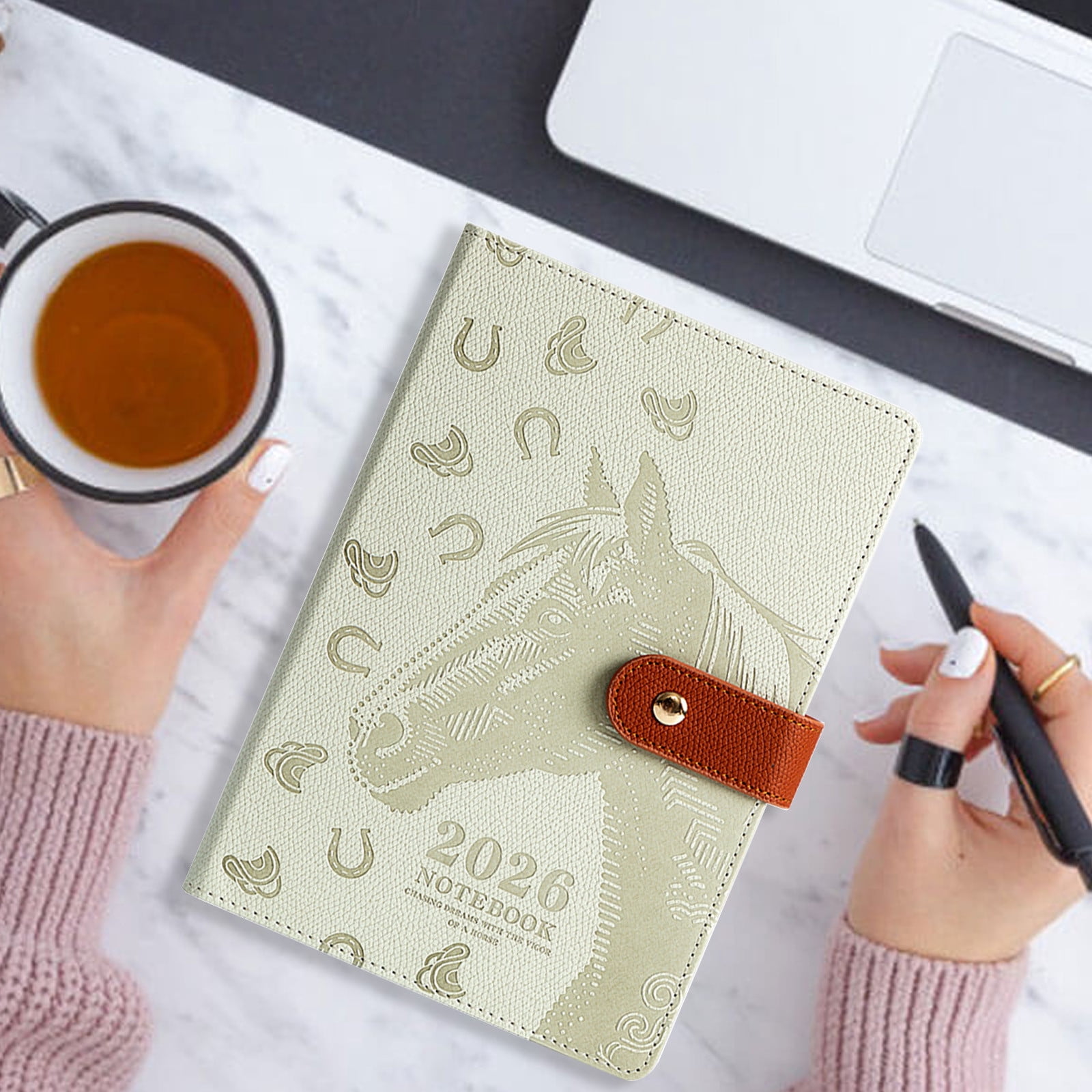 Premium A5 Leather Bound Notebook with Horizontal Lines - Ideal for ...