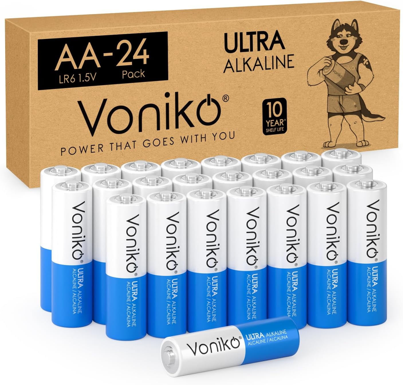 Premium AA battery - (24 packs) - Alkaline double A battery - super ...