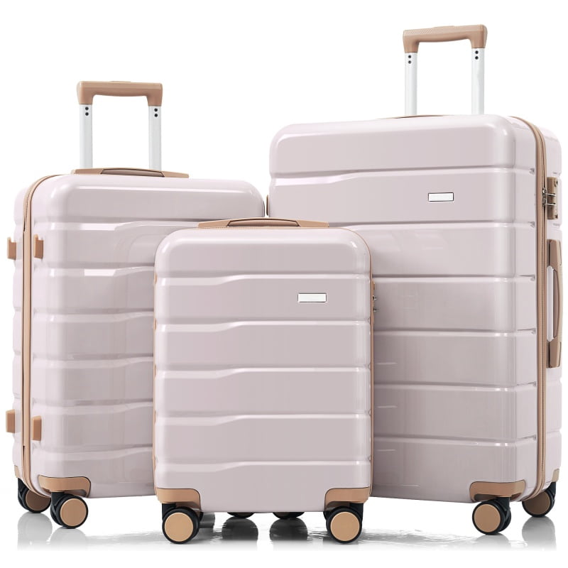 Premium ABS Travel Luggage Set , 3-Piece TSA Lock Suitcase Ensemble ...