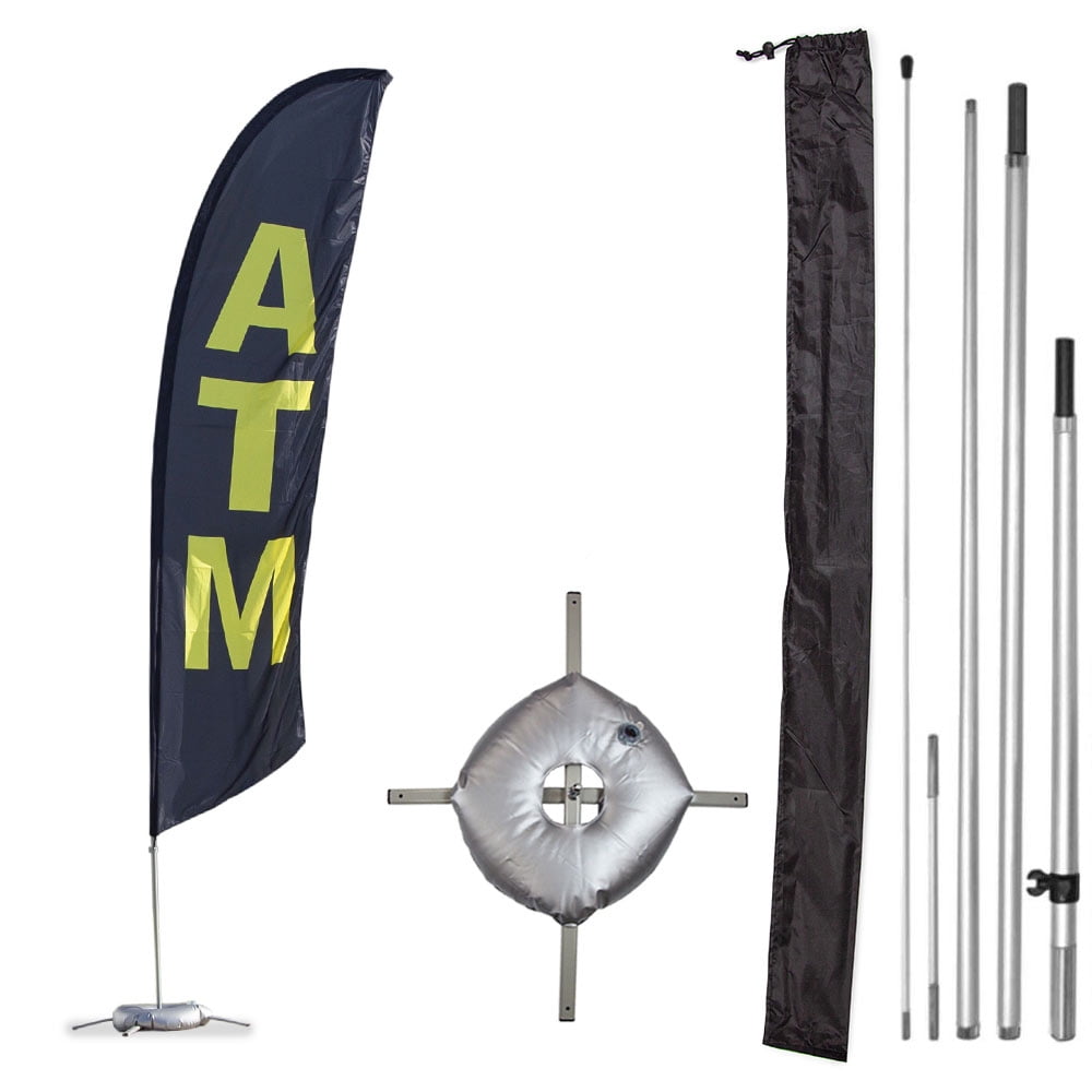 Premium ATM Feather Flag Kit - Includes 13ft Sectional Aviation Grade ...