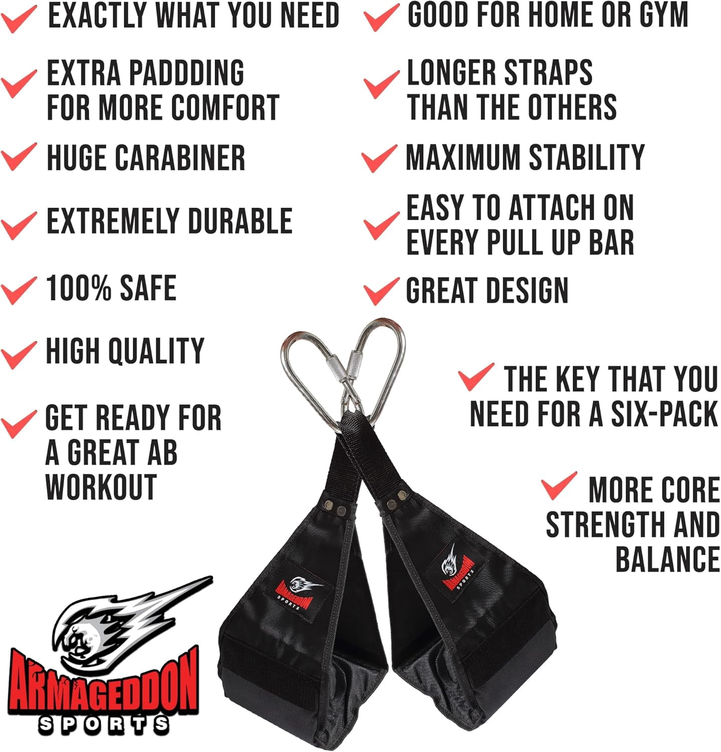 Premium Ab Slings Straps - Rip-Resistant Heavy Duty Pair for Pull Up ...
