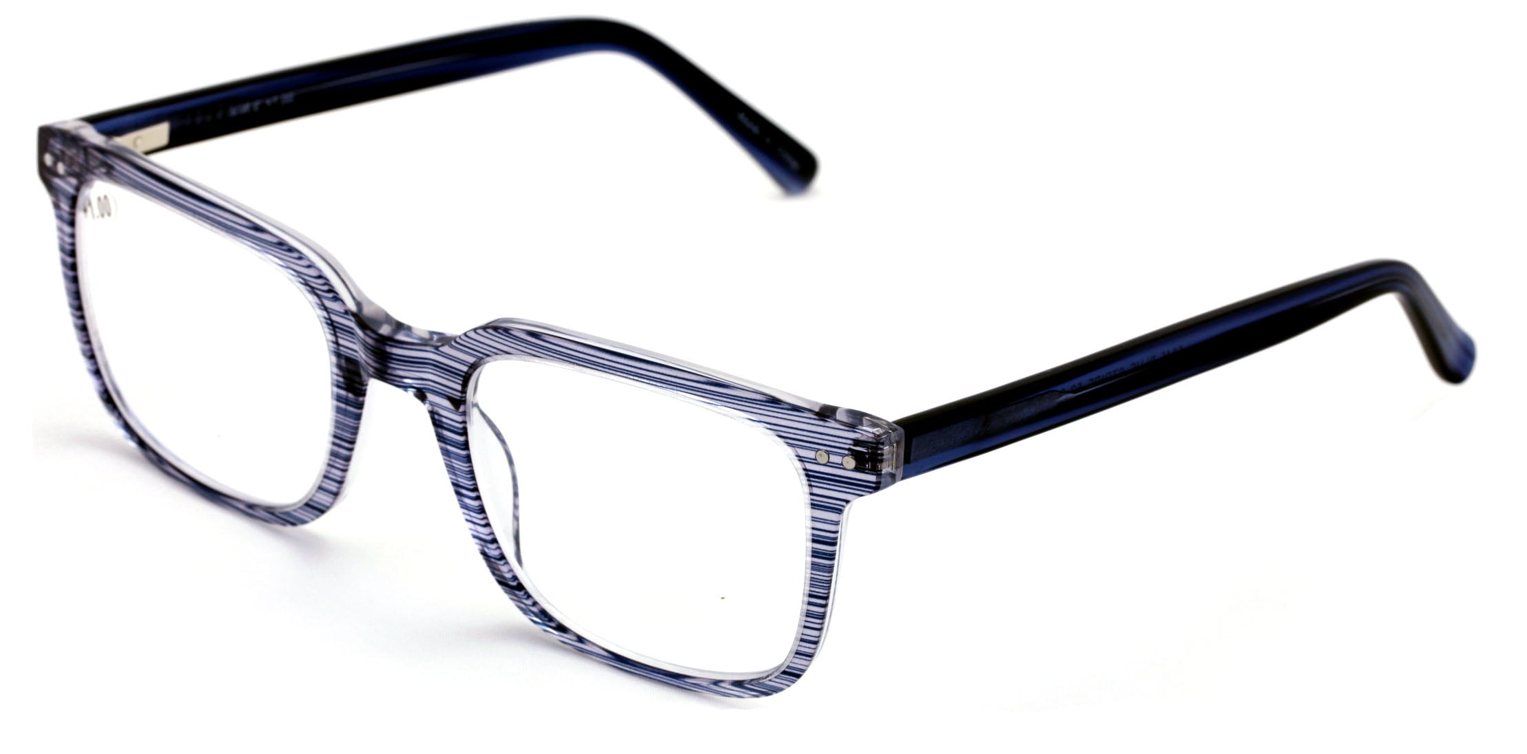 Premium Acetate Square Reading Glasses - Stripe Clear Lens Readers ...