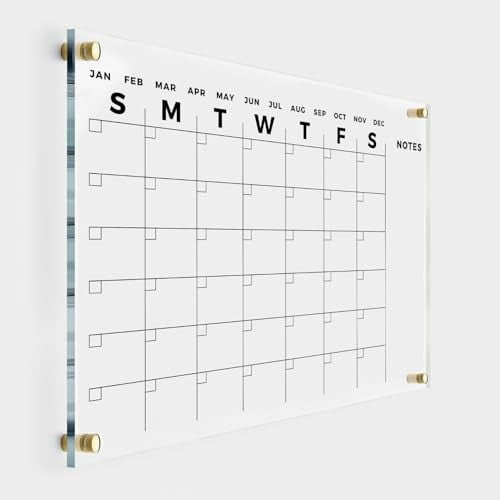 Premium Acrylic Calendar for Wall - Oversize Family Calendar - 225 ...