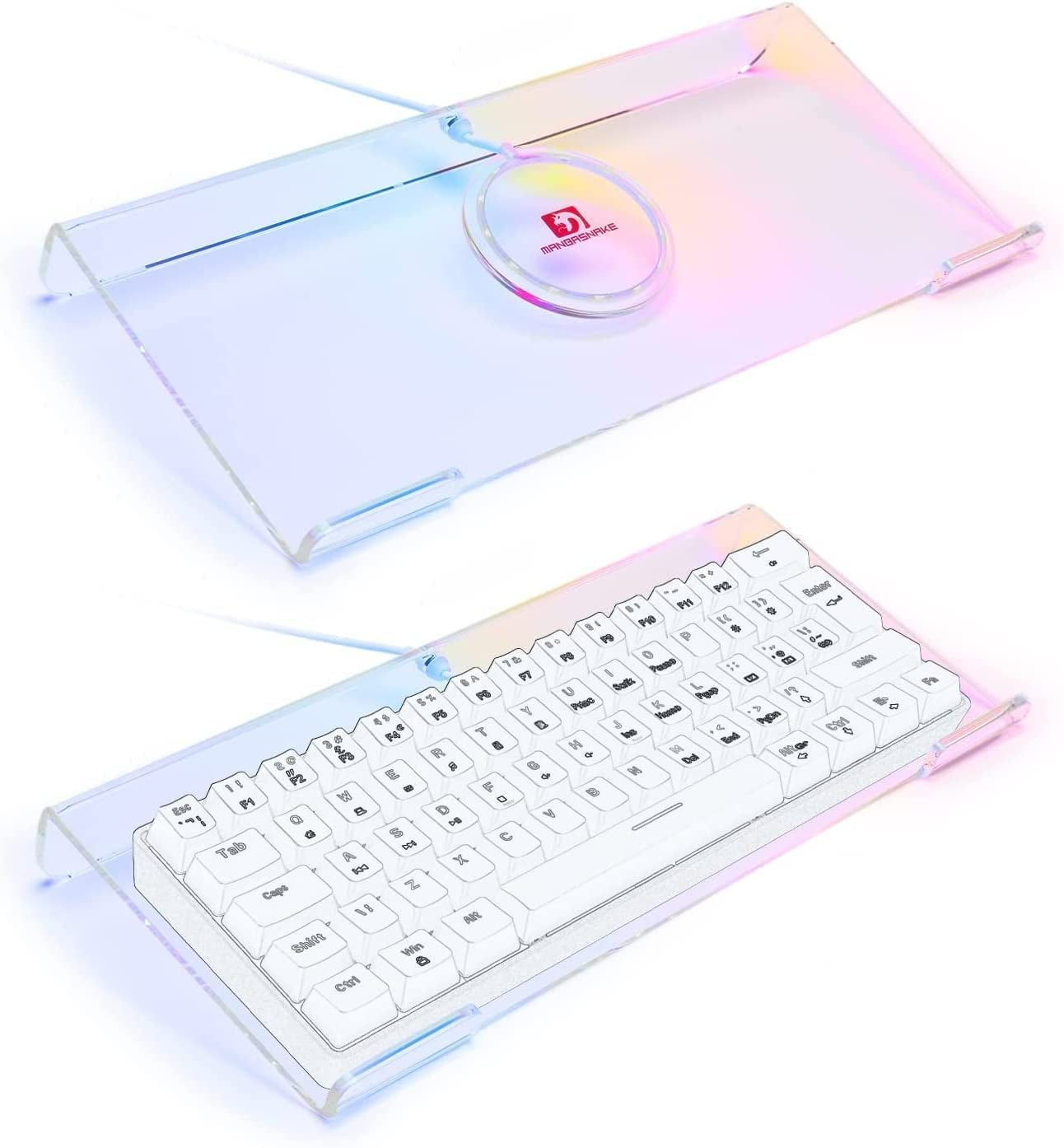 Premium Acrylic Computer Keyboard Stand,366 Kinds RGB LED Backlit ...