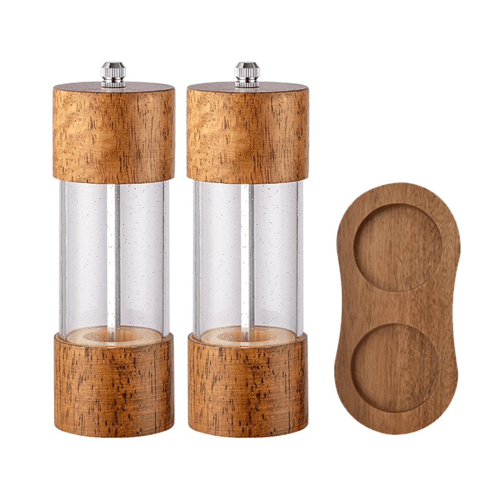 Premium Acrylic Manual Mills for Unique Flavour Wooden Pepper & Salt ...