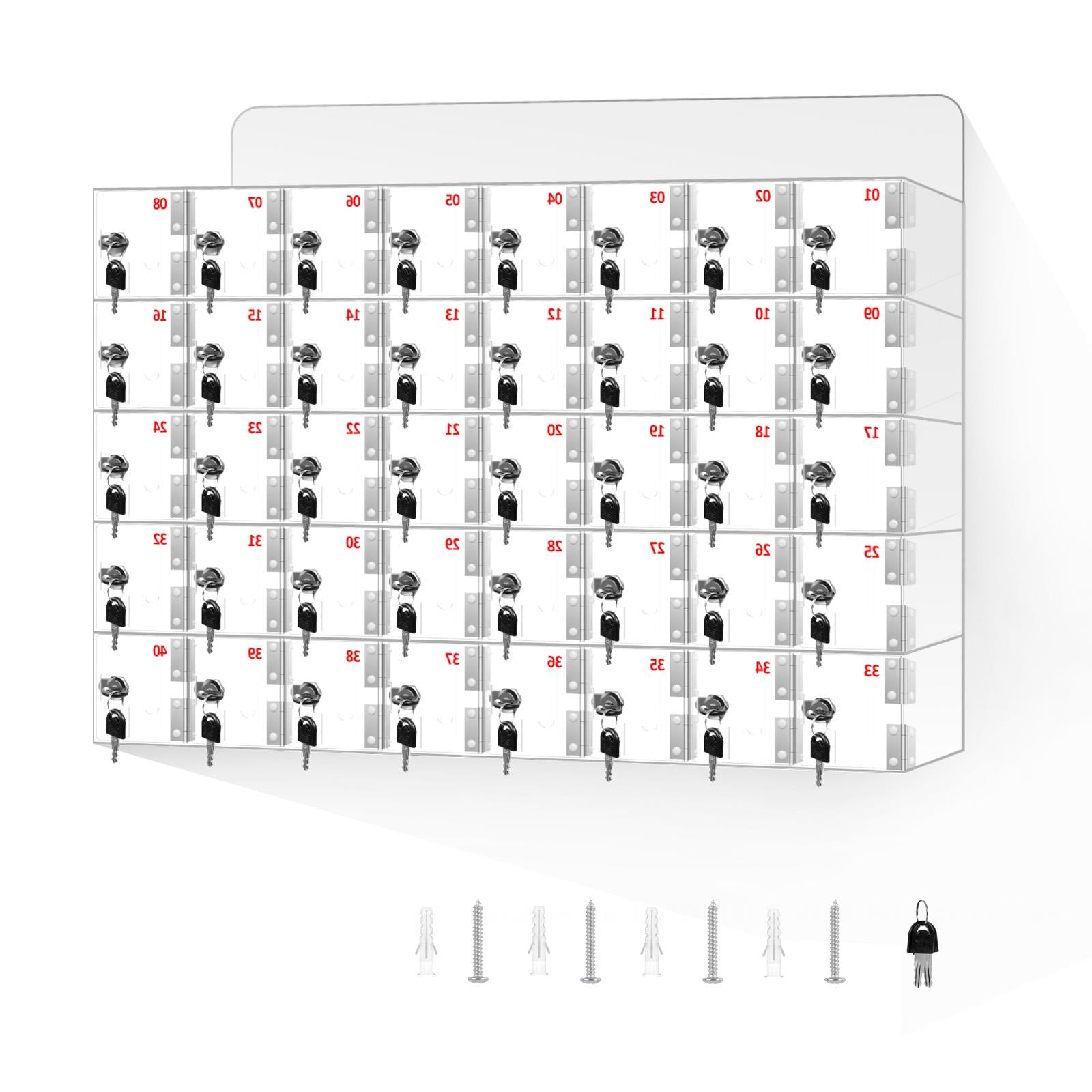 Premium Acrylic Phone Storage Locker, 40 Individual Locks, 3.9x7 Inch ...