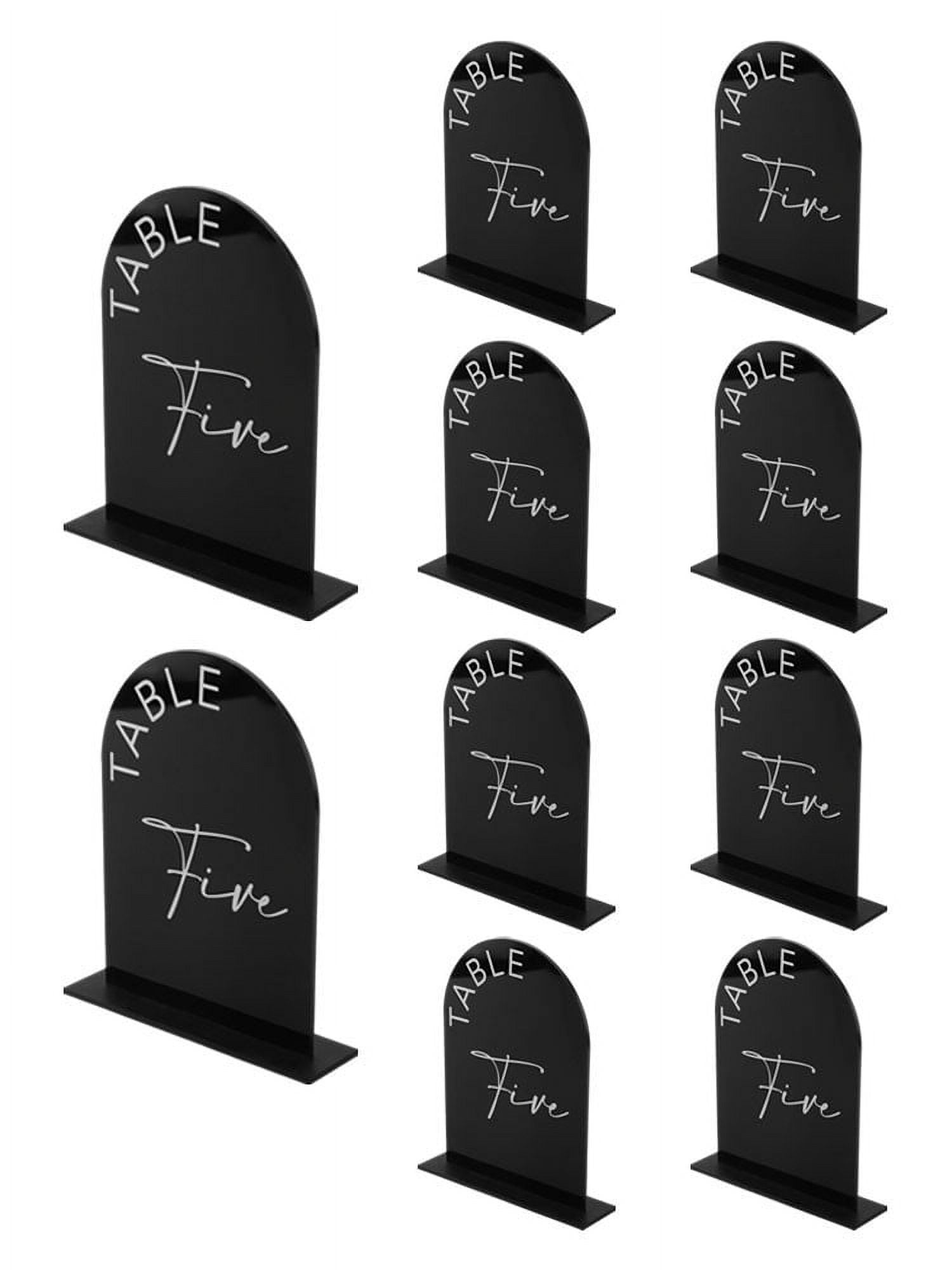 Premium Acrylic Table Numbers with Stands 10 Sets of Mirrored Arch ...