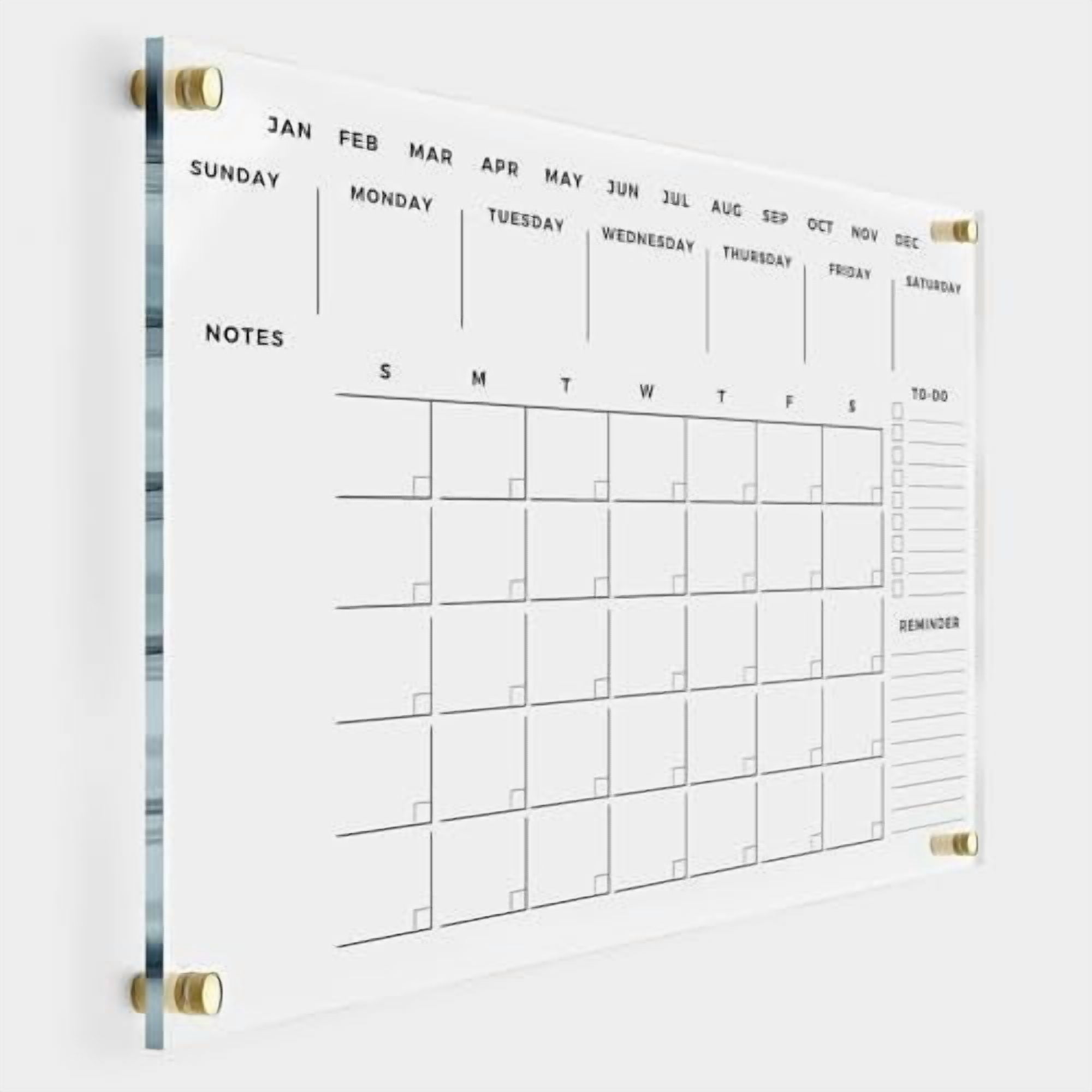 Premium Acrylic Wall Calendar - Dry Erase Board - Large Glass Calendar ...