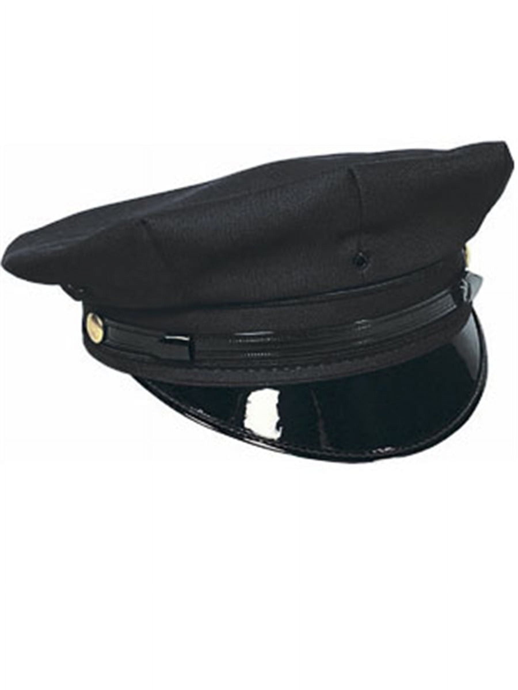 Premium Adult Large True Black Police or Chauffeur Hat - Walmart.com