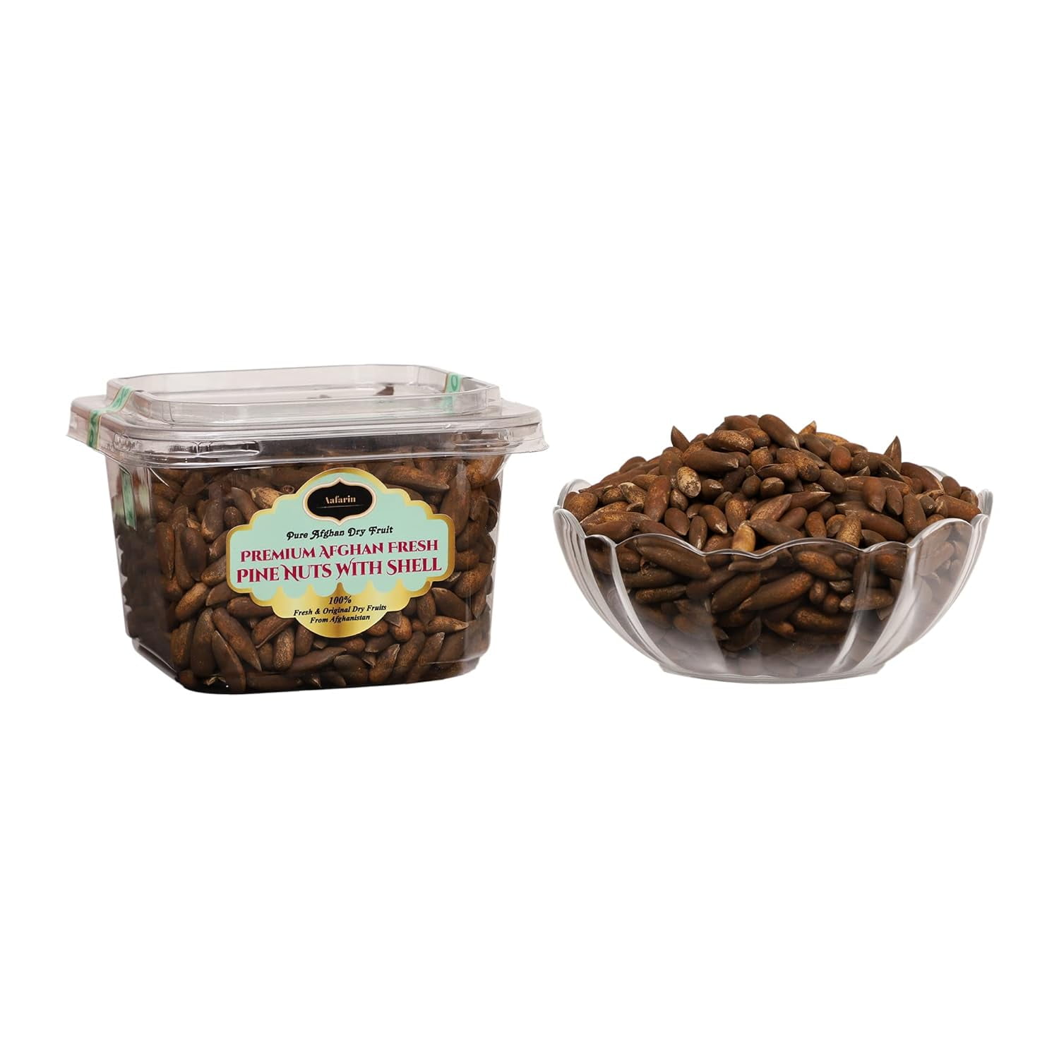 Premium Afghan Fresh Pine Nuts With Shell By Aafarin 250gm, | High In Protein Fiber Healthy ...