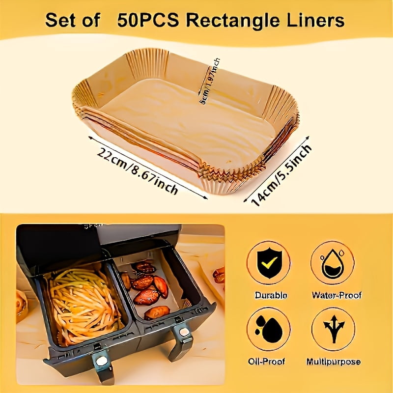 Premium Air Fryer Liners 50/100/200pcs - Non-Stick Baking Paper , for ...