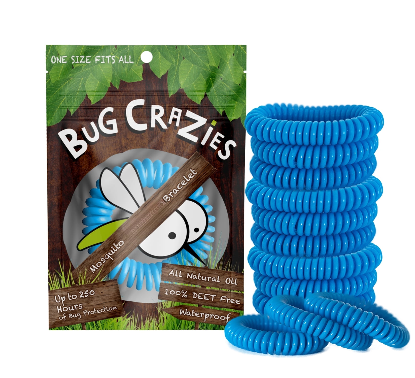Premium All Natural Citronella Mosquito Bracelets One Size Fits-All 12 ...