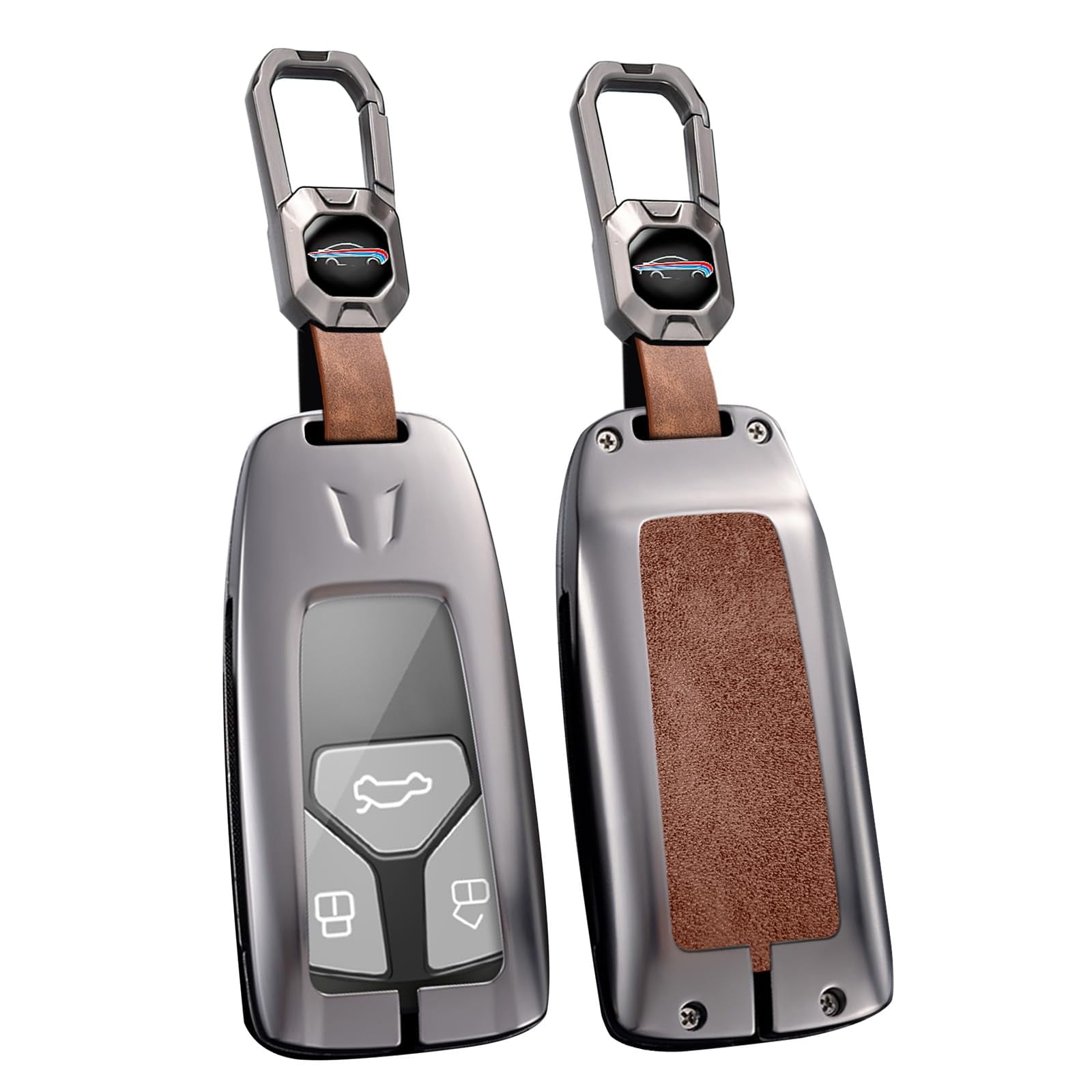 Premium Alloy & Leather Key Fob Case for Audi A4 S4 RS4 B9 A5 F5 S5 RS5 ...