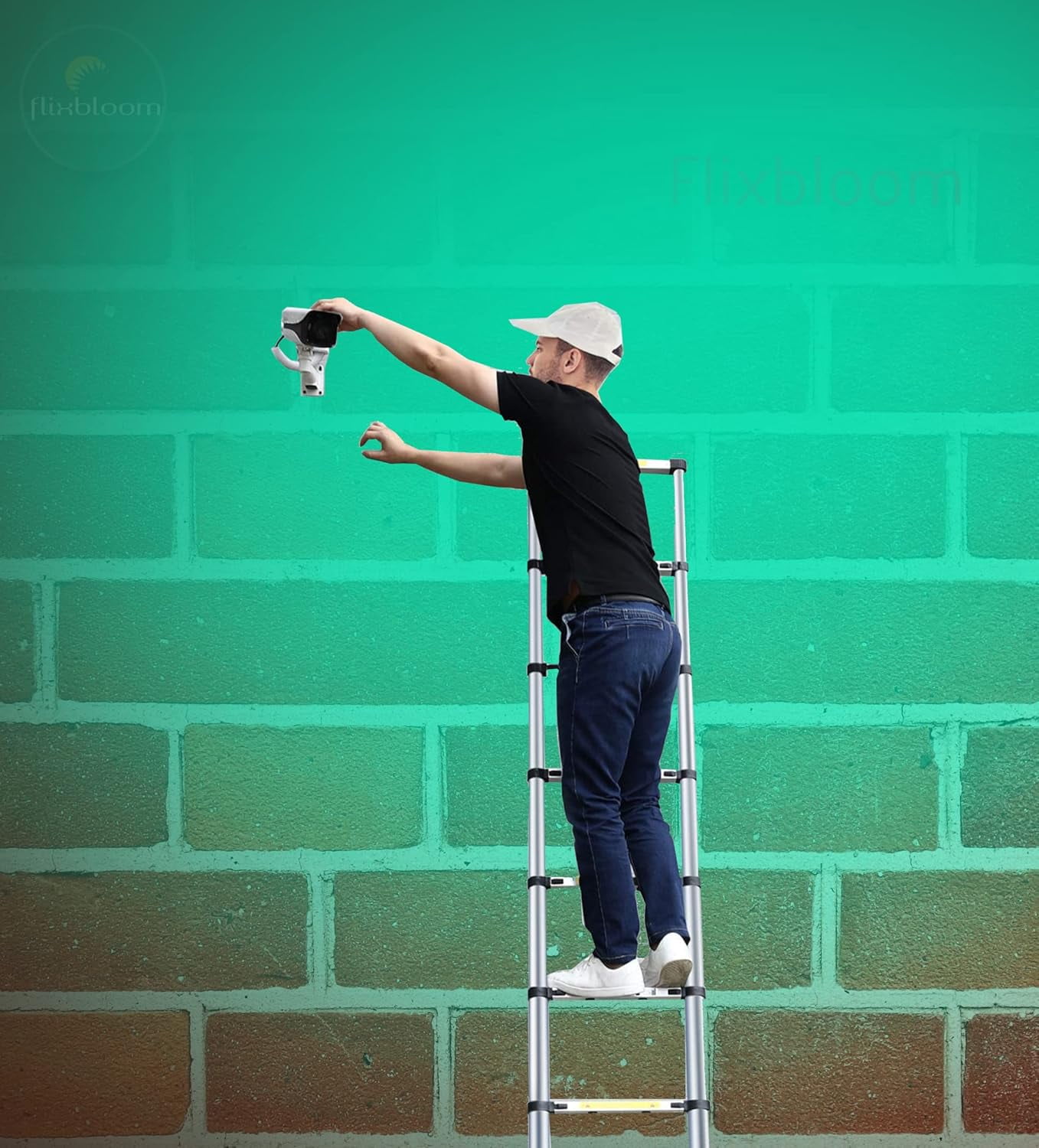 Premium Aluminium Telescopic Foldable Multipurpose Step Ladder ...