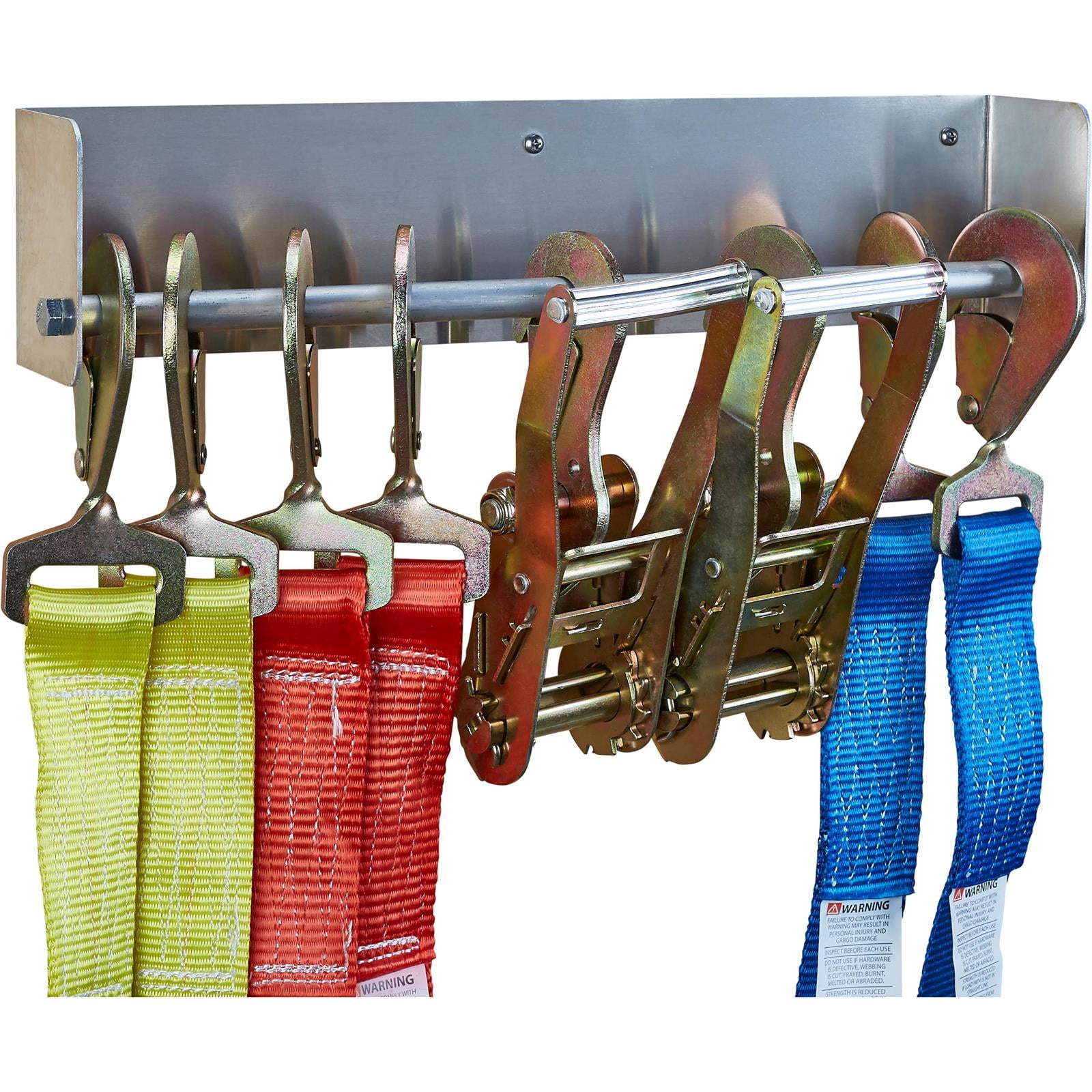 Premium Aluminum Ratchet & Bungee Strap Organizer Rack, Wall-Mountable ...