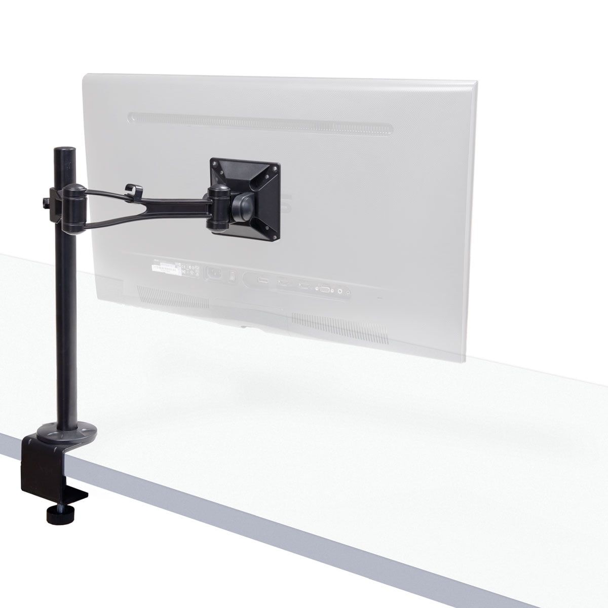 Premium Aluminum Single Monitor Stand, Swivel VESA Mount with C Clamp ...