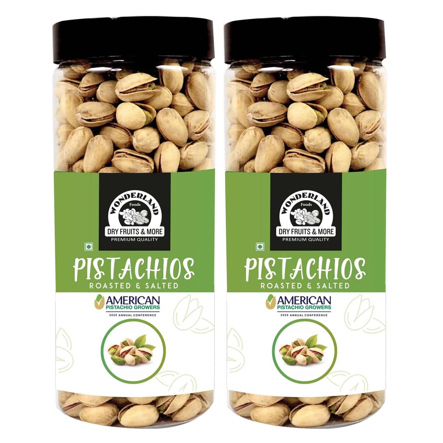 Premium American Pistachios Roasted & Salted By Wonderland Foods 1kg, (500gm * 2) | Healthy ...