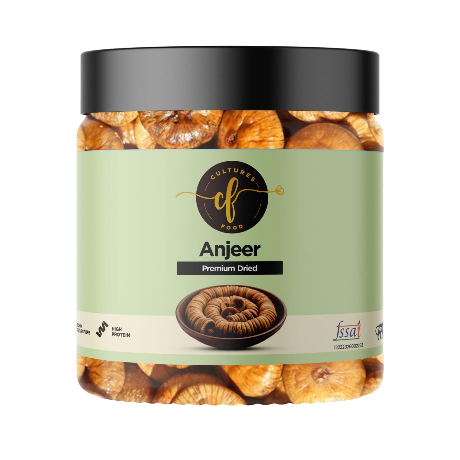 Premium Anjeer Dried Figs By Cultures Food 500gm, | 100% Natural Rich ...