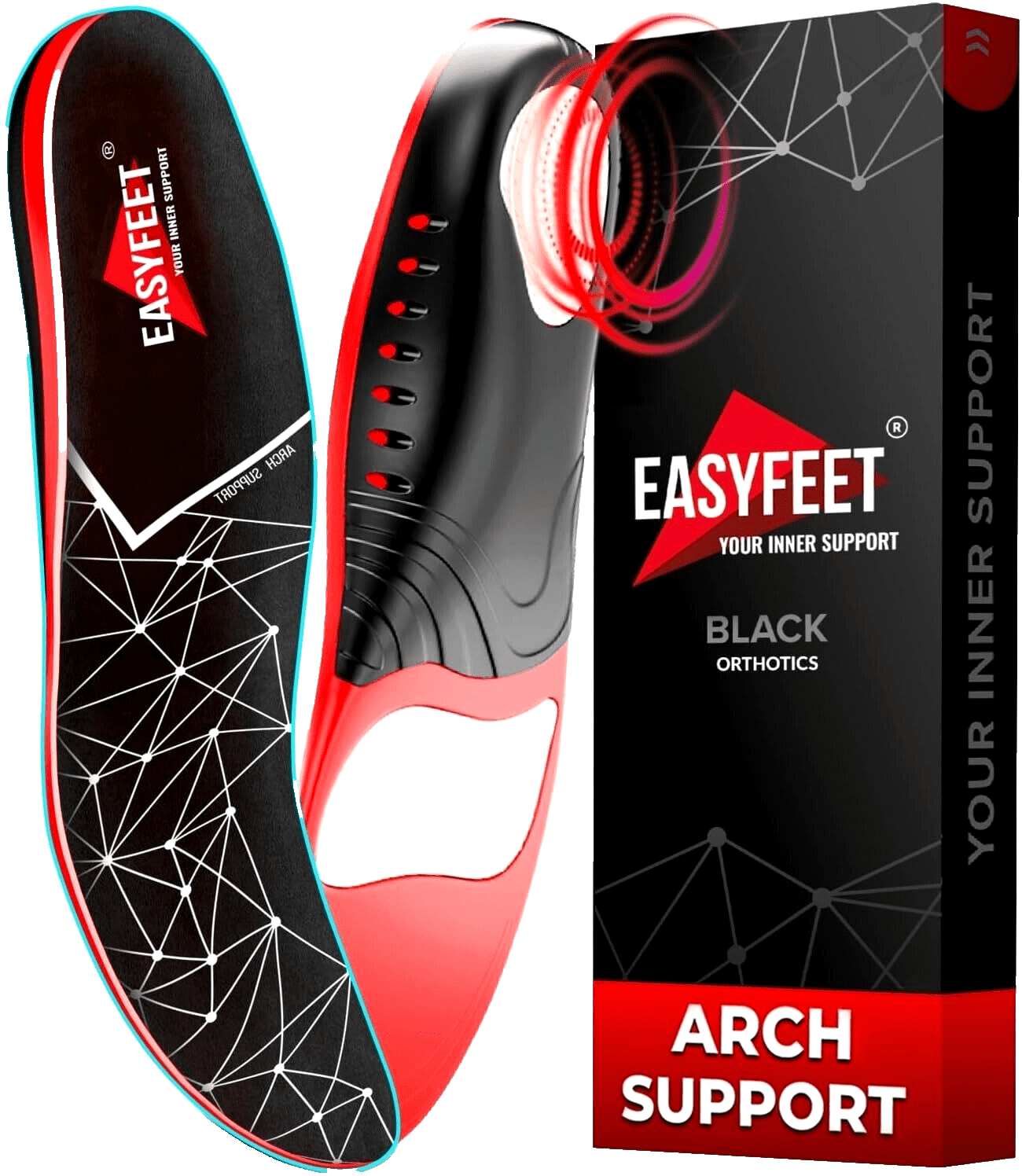 Premium Anti-Fatigue Shoe High Arch Support Insoles Men Women - Plantar - Walmart.com