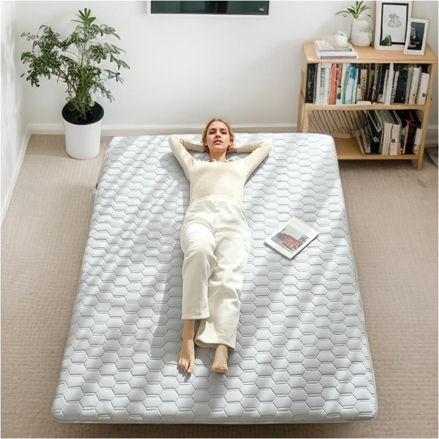 Premium Anti-Slip Floor Futon Mattress Thickened Foldable Sleeping Mat ...