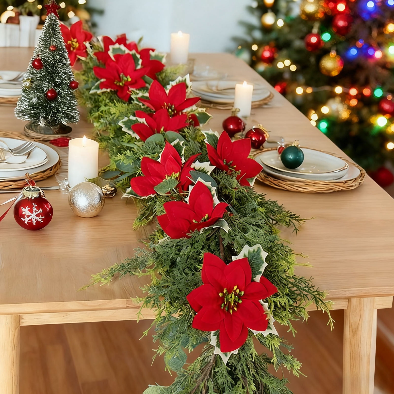 Premium Artificial Christmas Rattan Garland Vine for Indoor & Outdoor ...