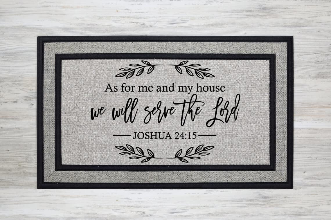 Premium As for Me and My House We Will Serve The Lord Joshua Religious Doormat Verse Welcome Mat ...