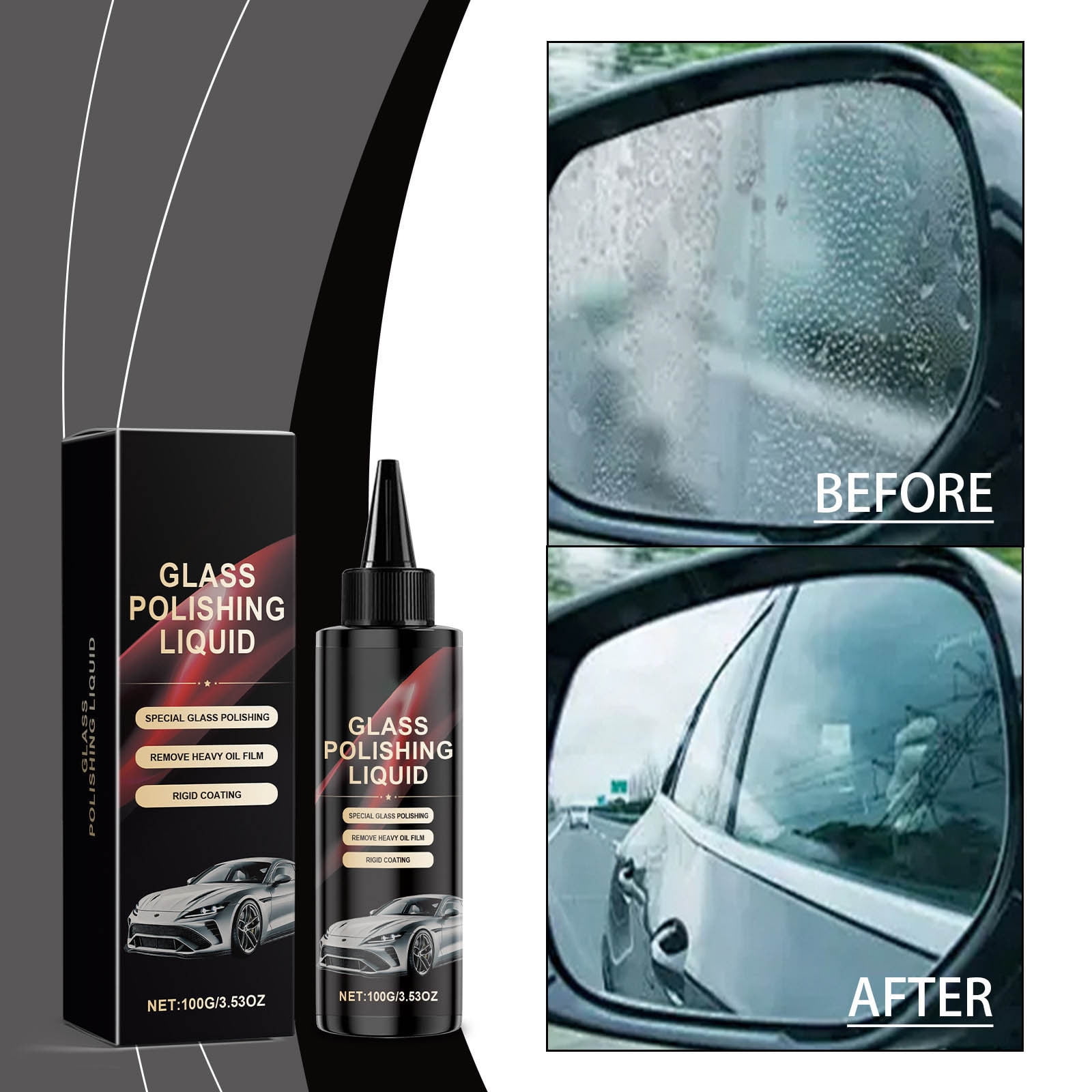 Premium Auto Glass Cleaner and Polisher - Advanced Formula for Crystal ...
