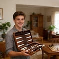 Premium Backgammon 15 Inches Medium Brown, Backgammon Sets for Adults and Kids - Leatherette ...