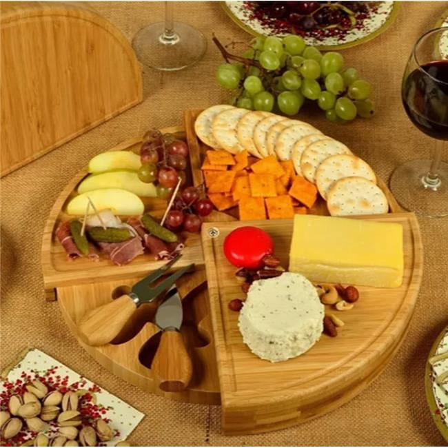 IneedMeOne Products Wooden Cheese Board Set with Knife and Fork ...