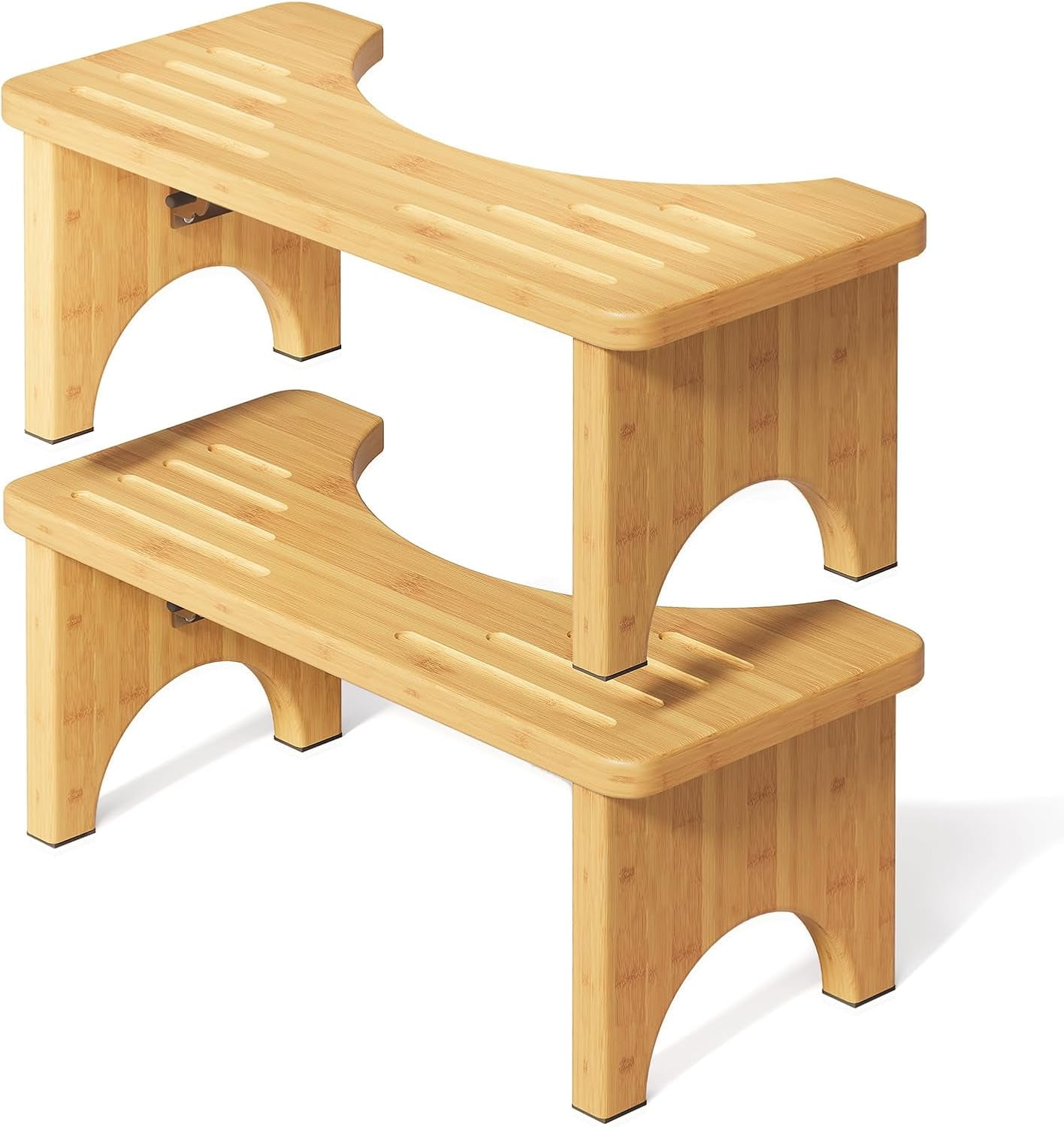 Premium Bamboo Squat Stool for Adults, Foldable 7 Inch Toilet Foot Rest ...