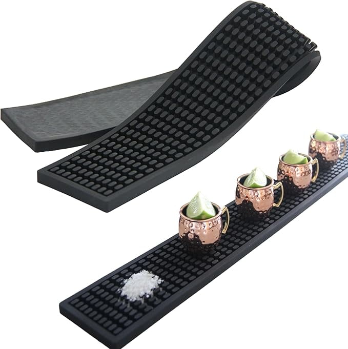Premium Bar Rubber Spill Mat. 23.6" x 3.1" Bar Rail Mat. 0.4" Thick Bar ...