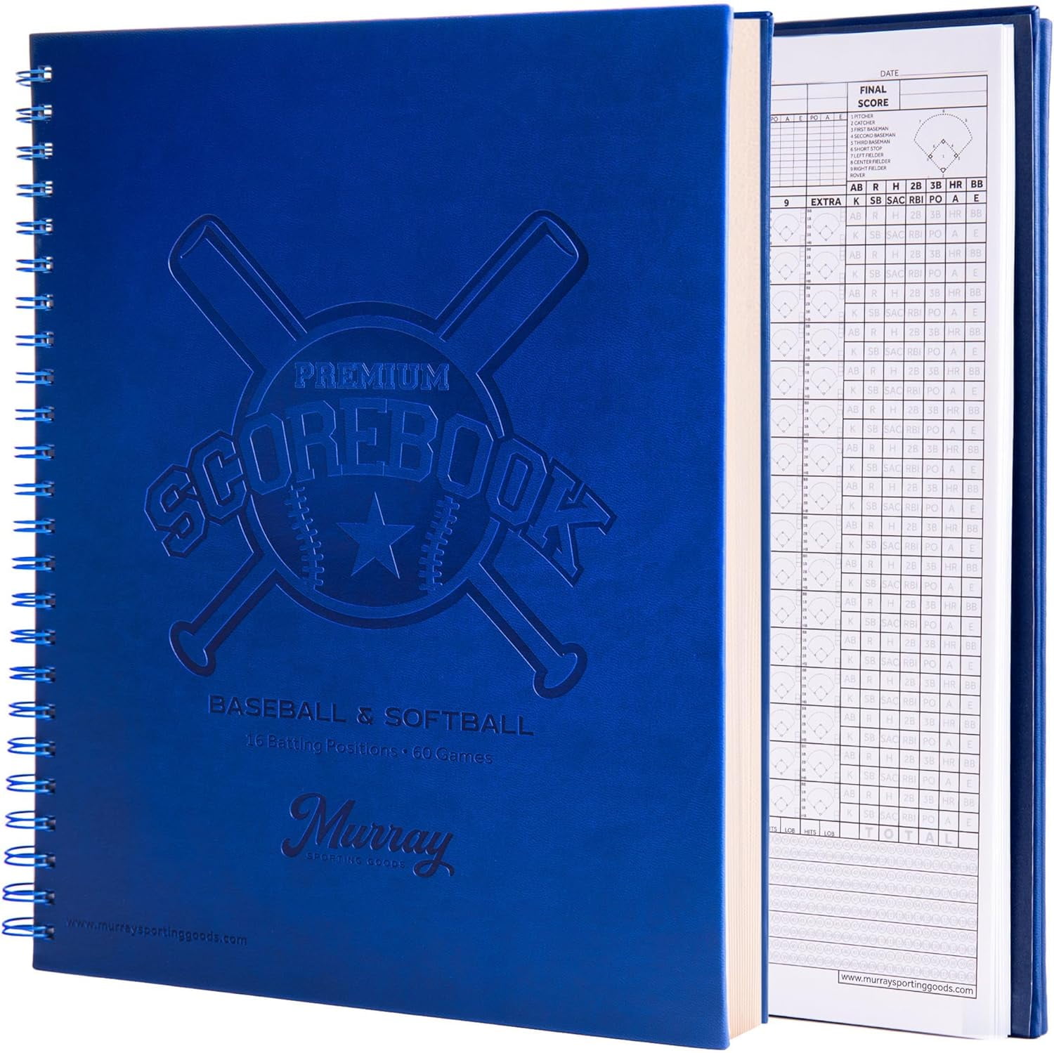 Premium Baseball Softball Scorebook - 60 Games | Stats Score Keeper ...