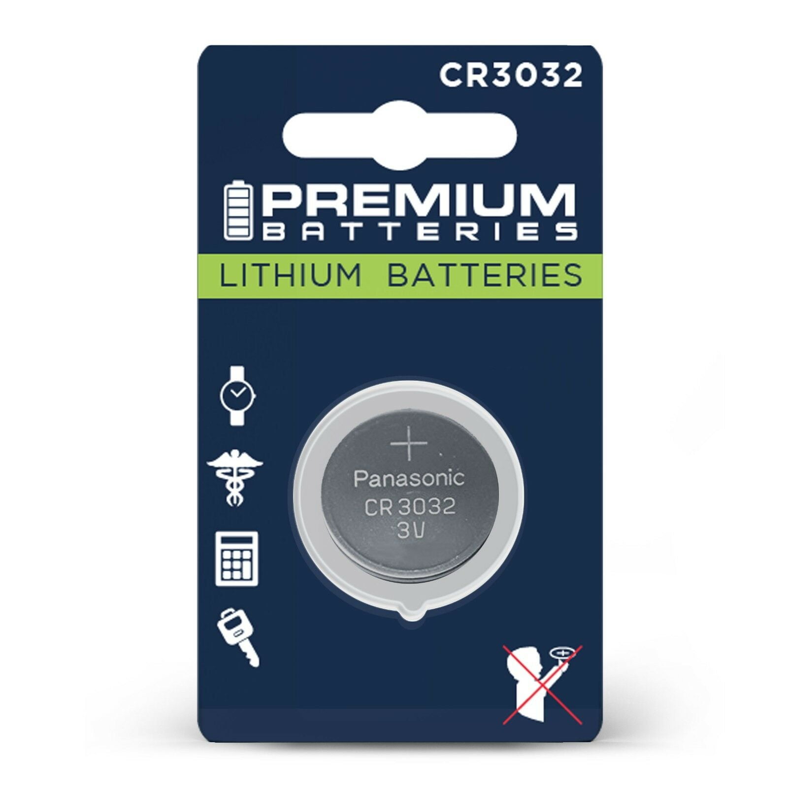 Premium Batteries Panasonic CR3032 3V Lithium Coin Cell Batteries Child ...