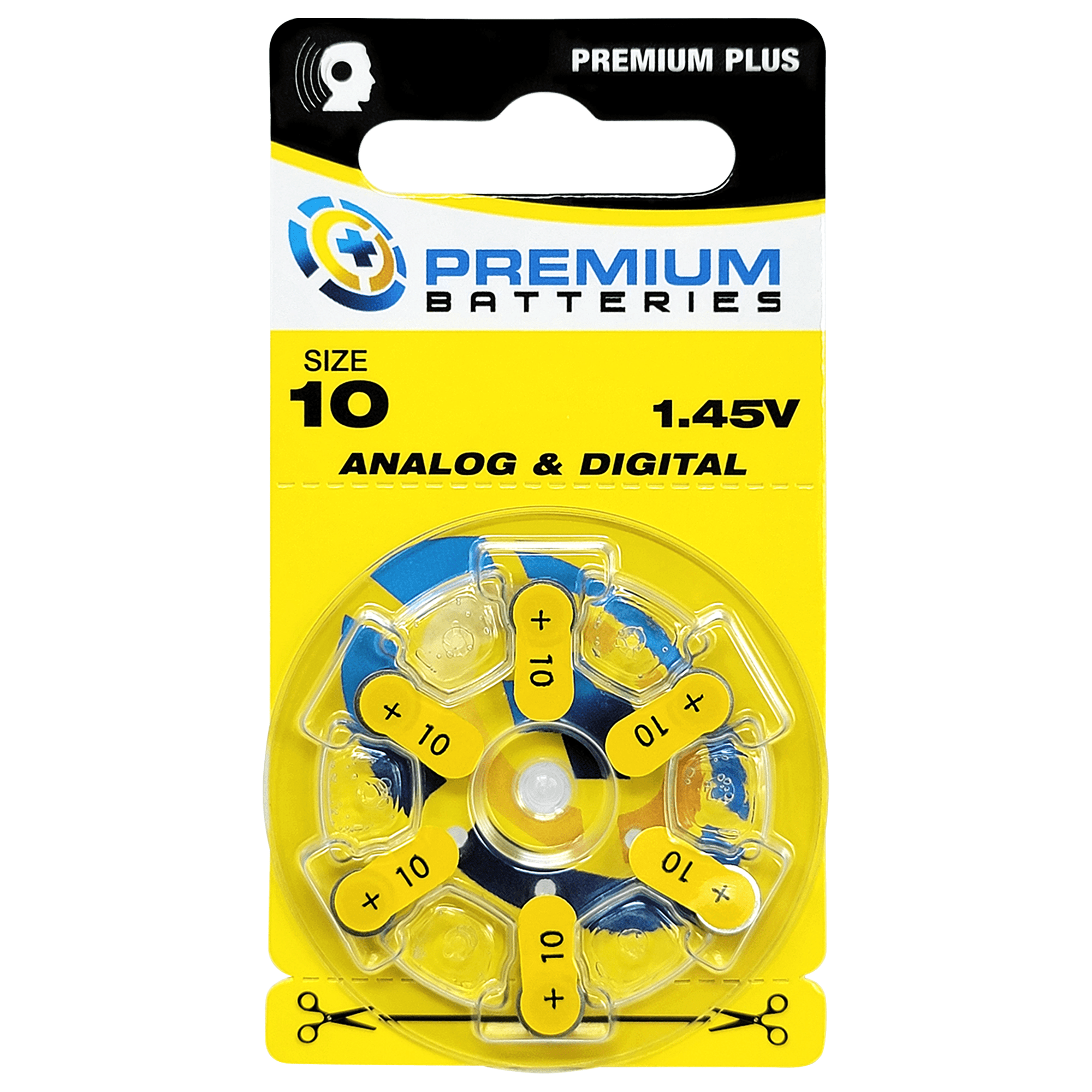 Premium Batteries Premium Plus Size 10 ZA10 PR70 P10 1.45V Zinc Air ...