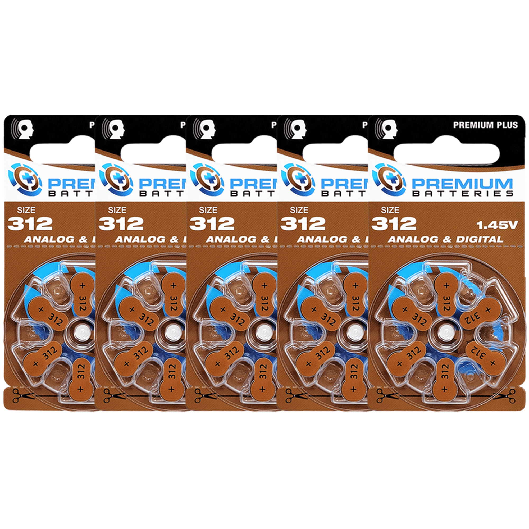 Premium Batteries Premium Plus Size 312 ZA312 PR41, P312 1.45V Zinc Air ...