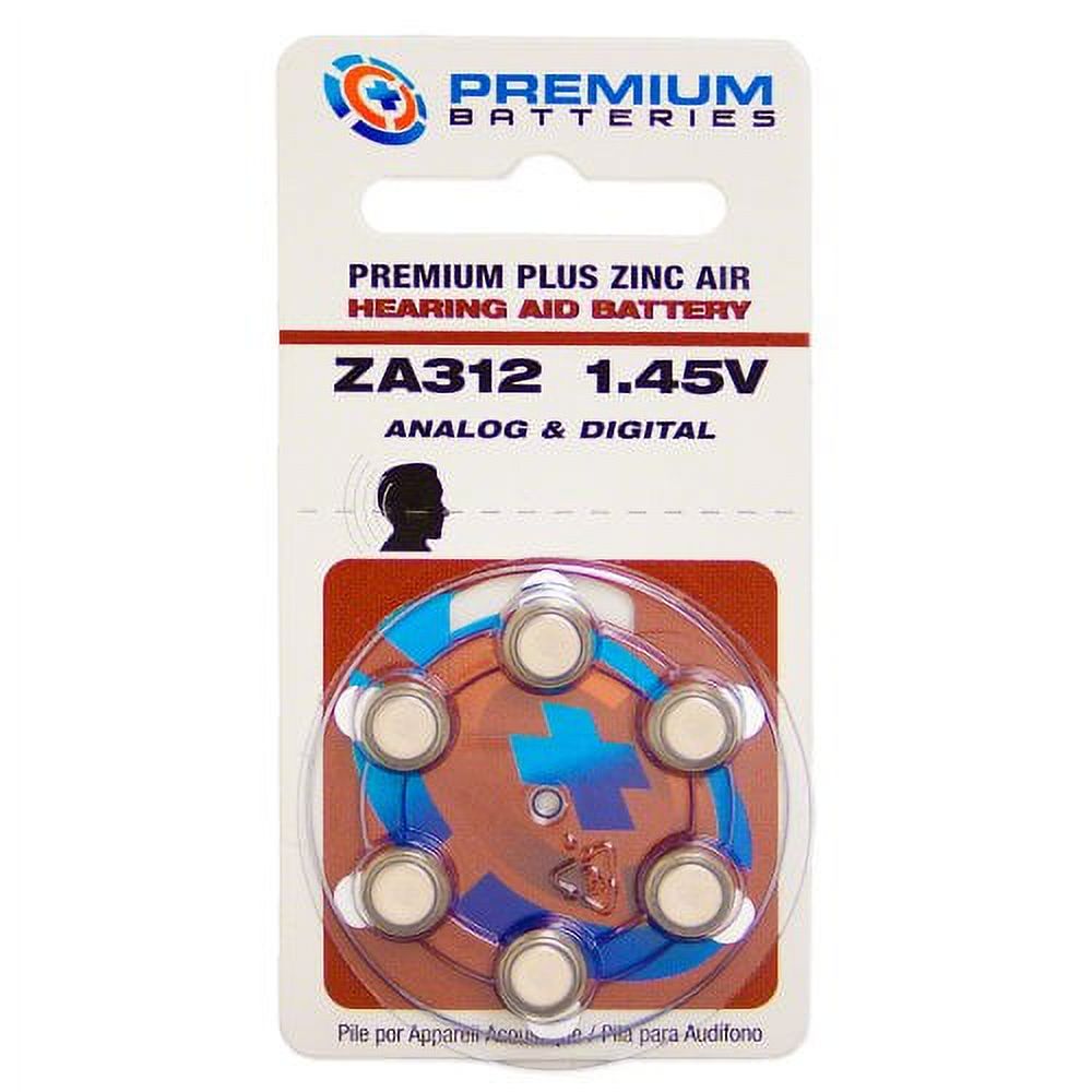 Premium Batteries Premium Plus Size 312 ZA312 PR41 P312 1.45V Zinc Air ...