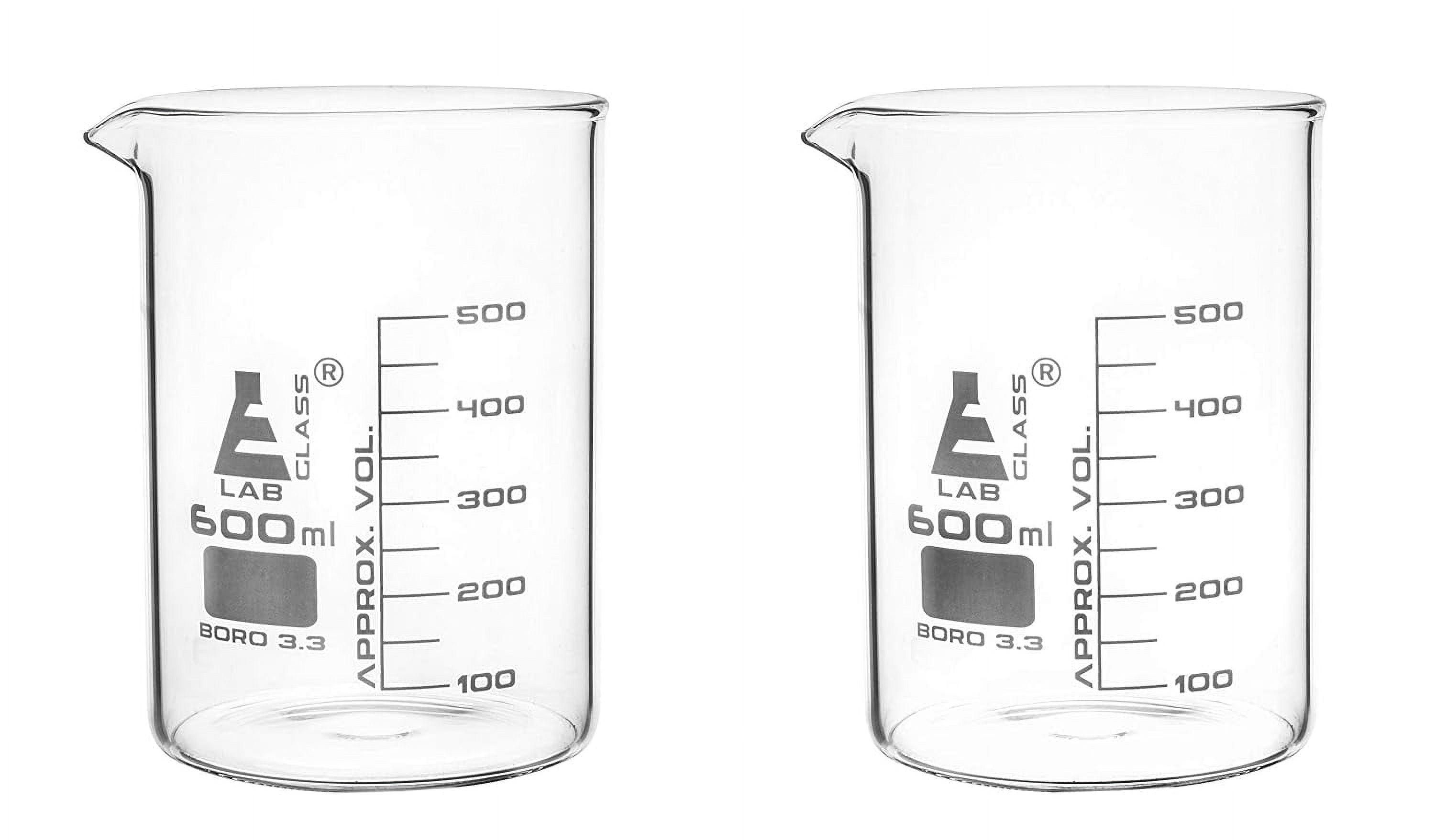 Premium Beaker Pin Glasses (20oz), hick Borosilicae Glass, Pack of 2 ...