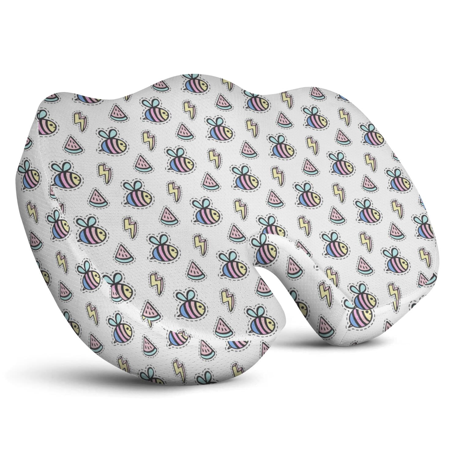 Premium Bee Pattern Memory Foam Seat Cushion Ergonomic Chair Pad for ...